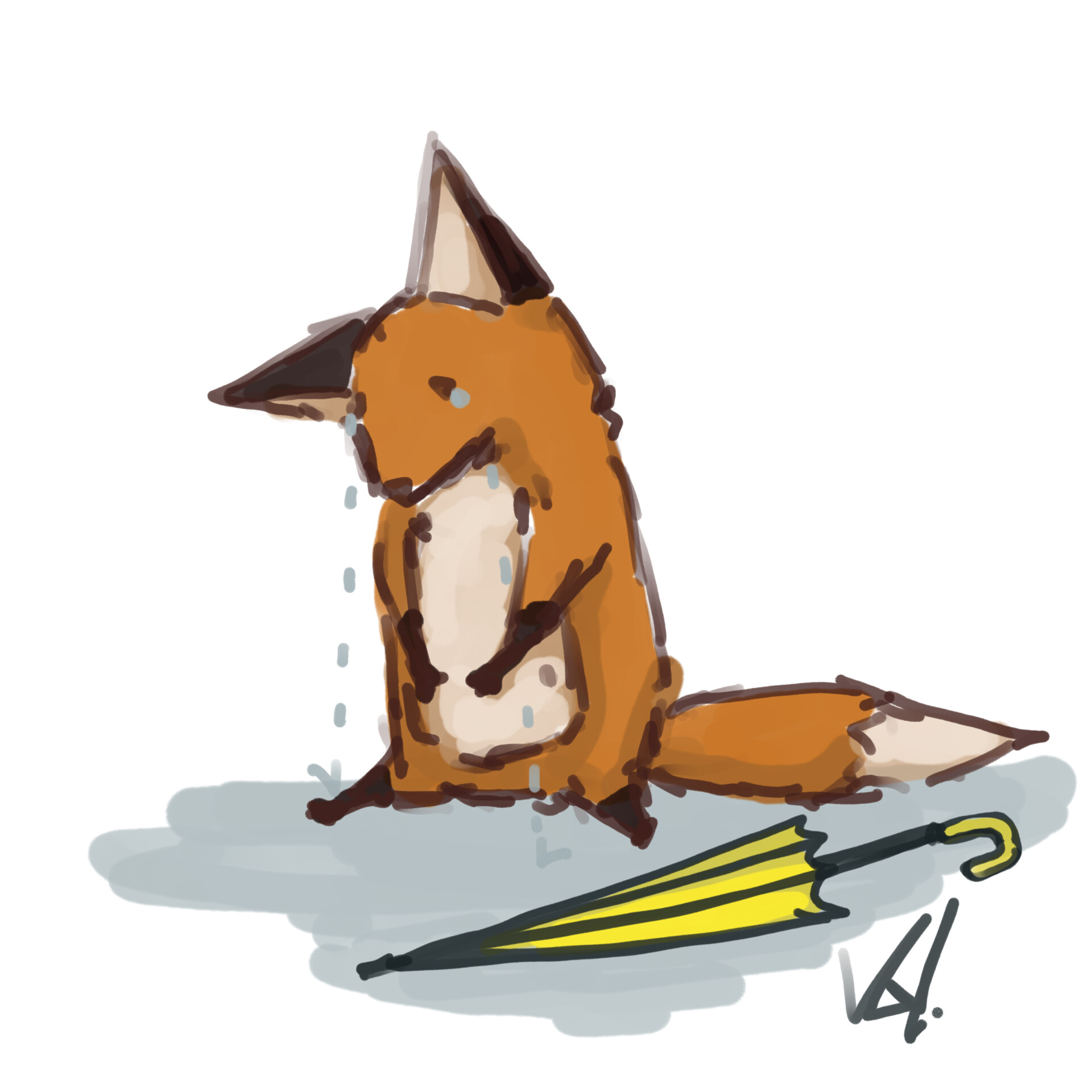 ArtStation - litte story-sad fox