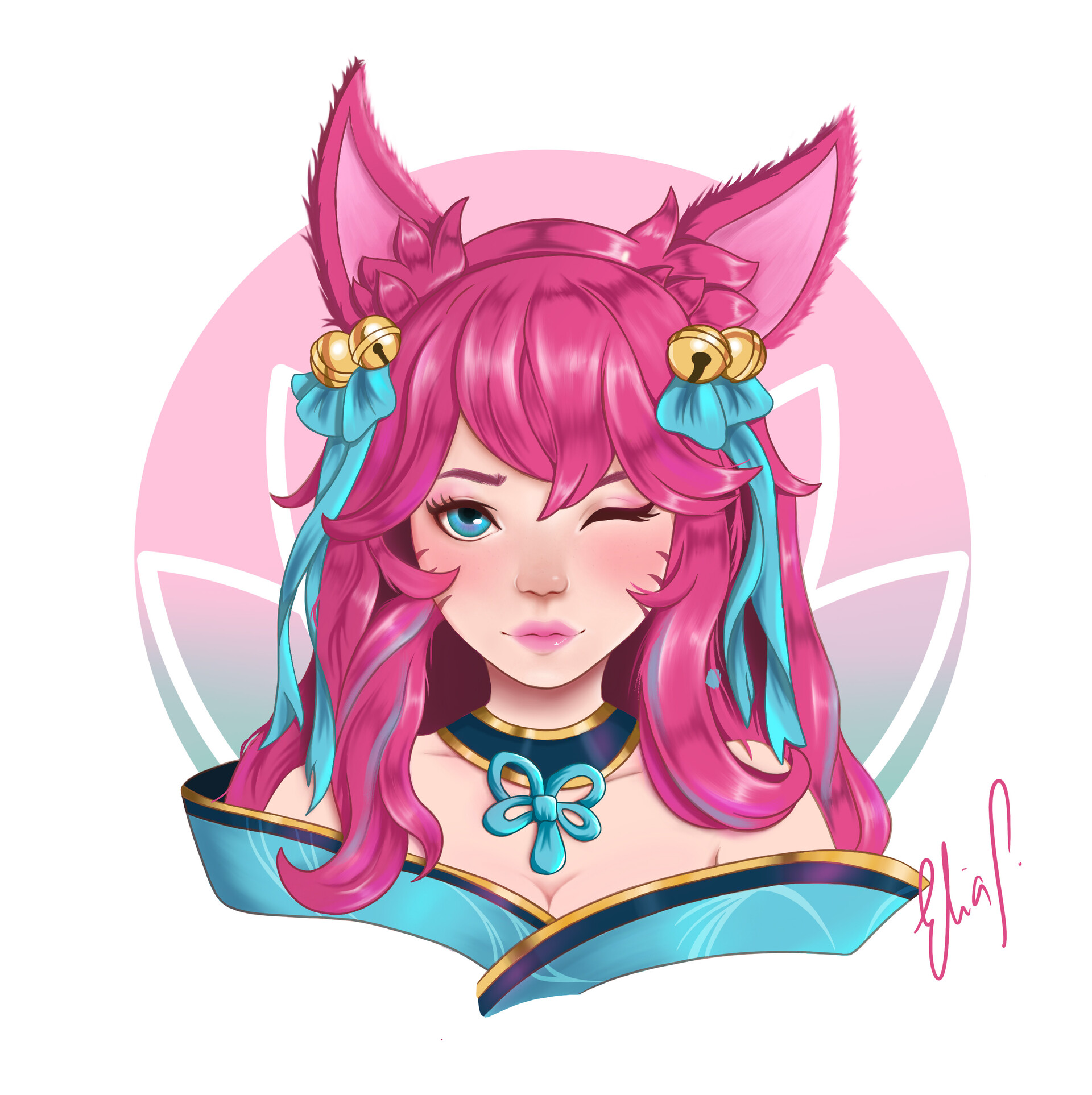 ArtStation - Ahri Spirit Blossom Fan Art