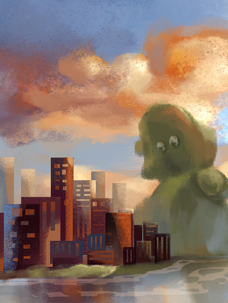 ArtStation - Environment Study 3_Monster in city