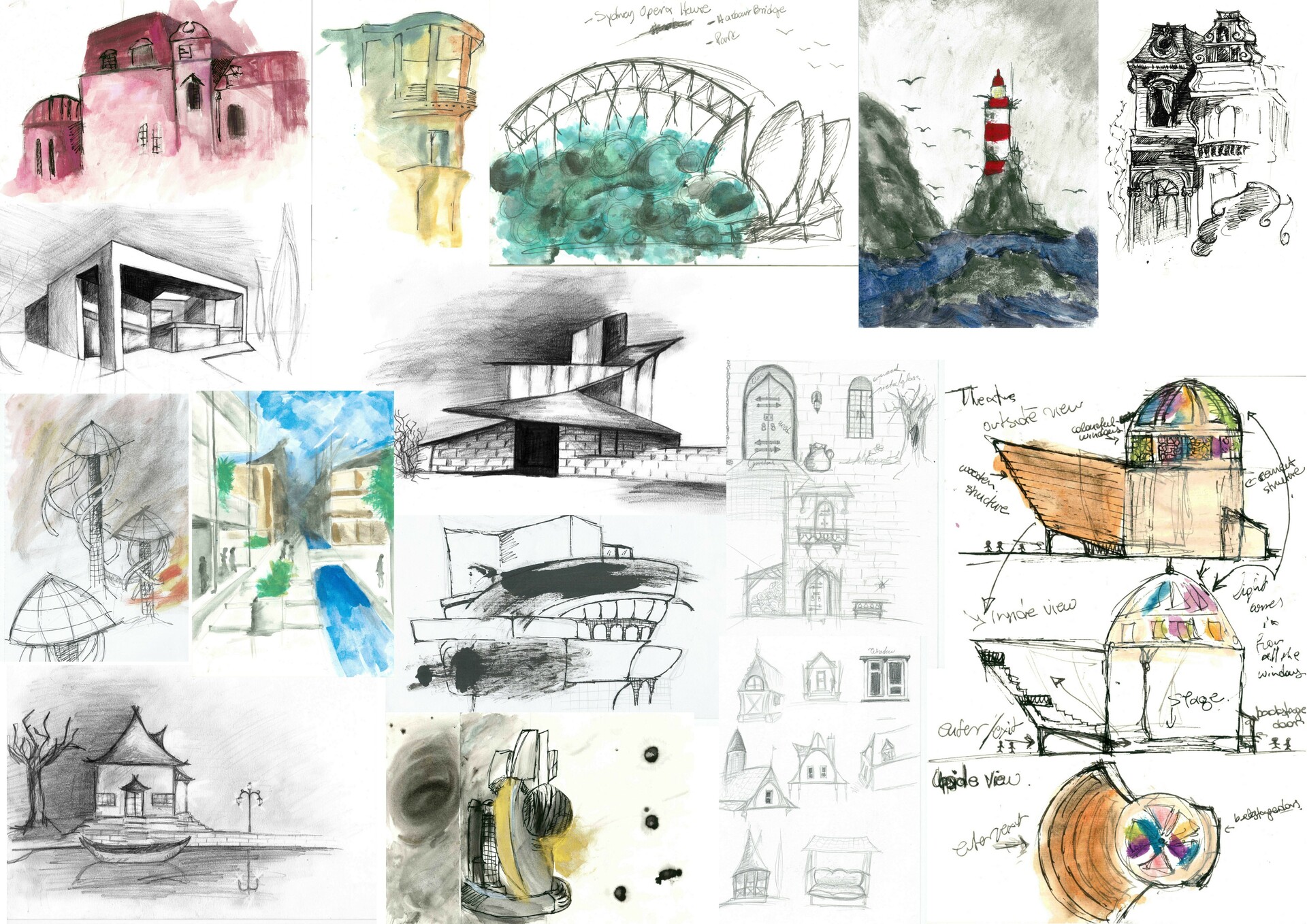 ArtStation - Sketchbook buildings study