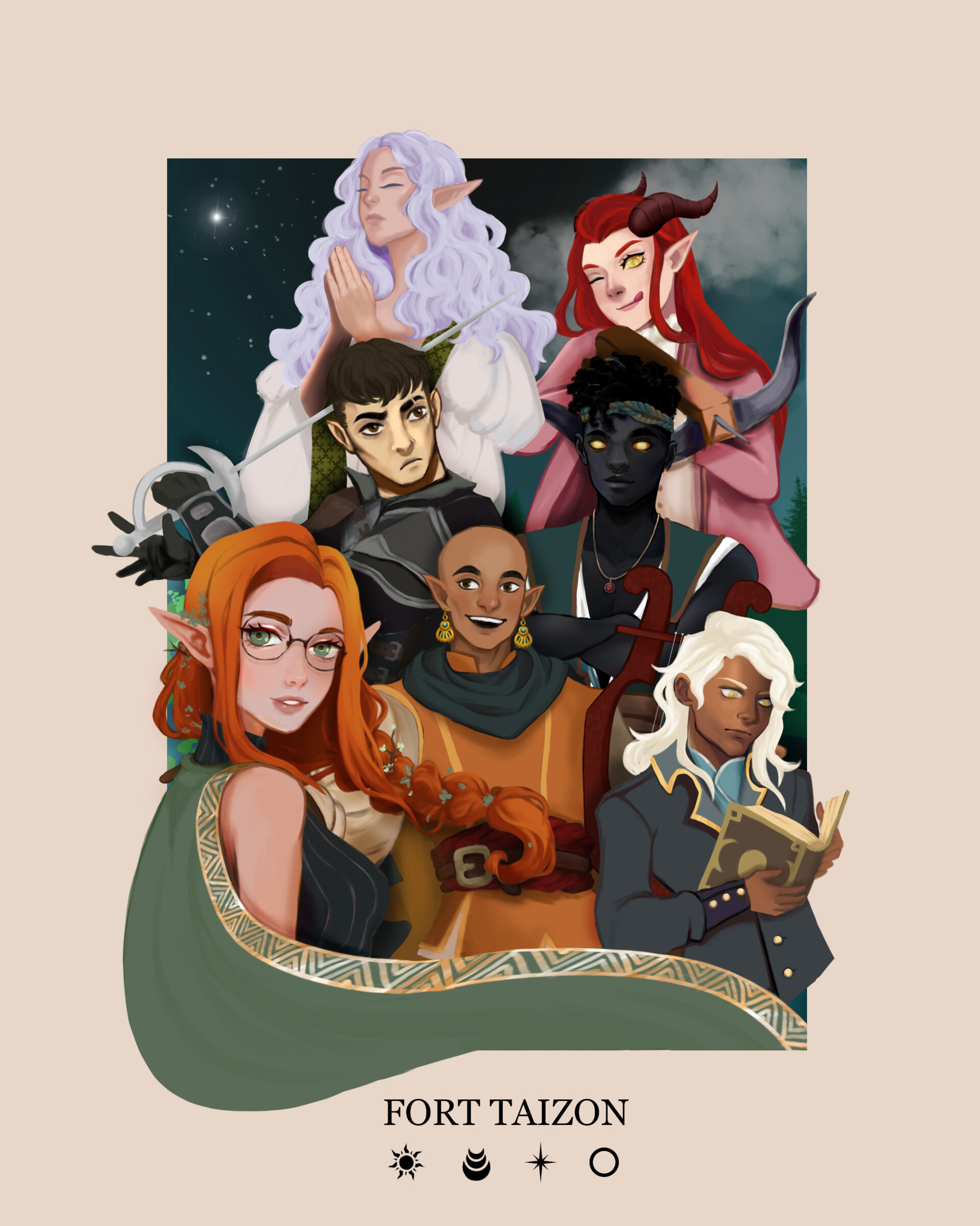 ArtStation - Illustration of my old dnd party