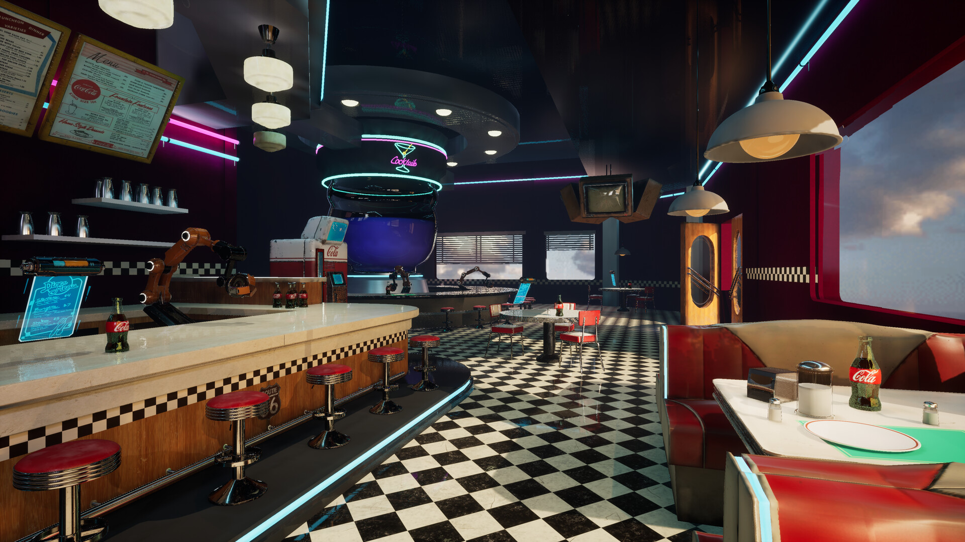 ArtStation - 50's Futuristic Diner (Updated)