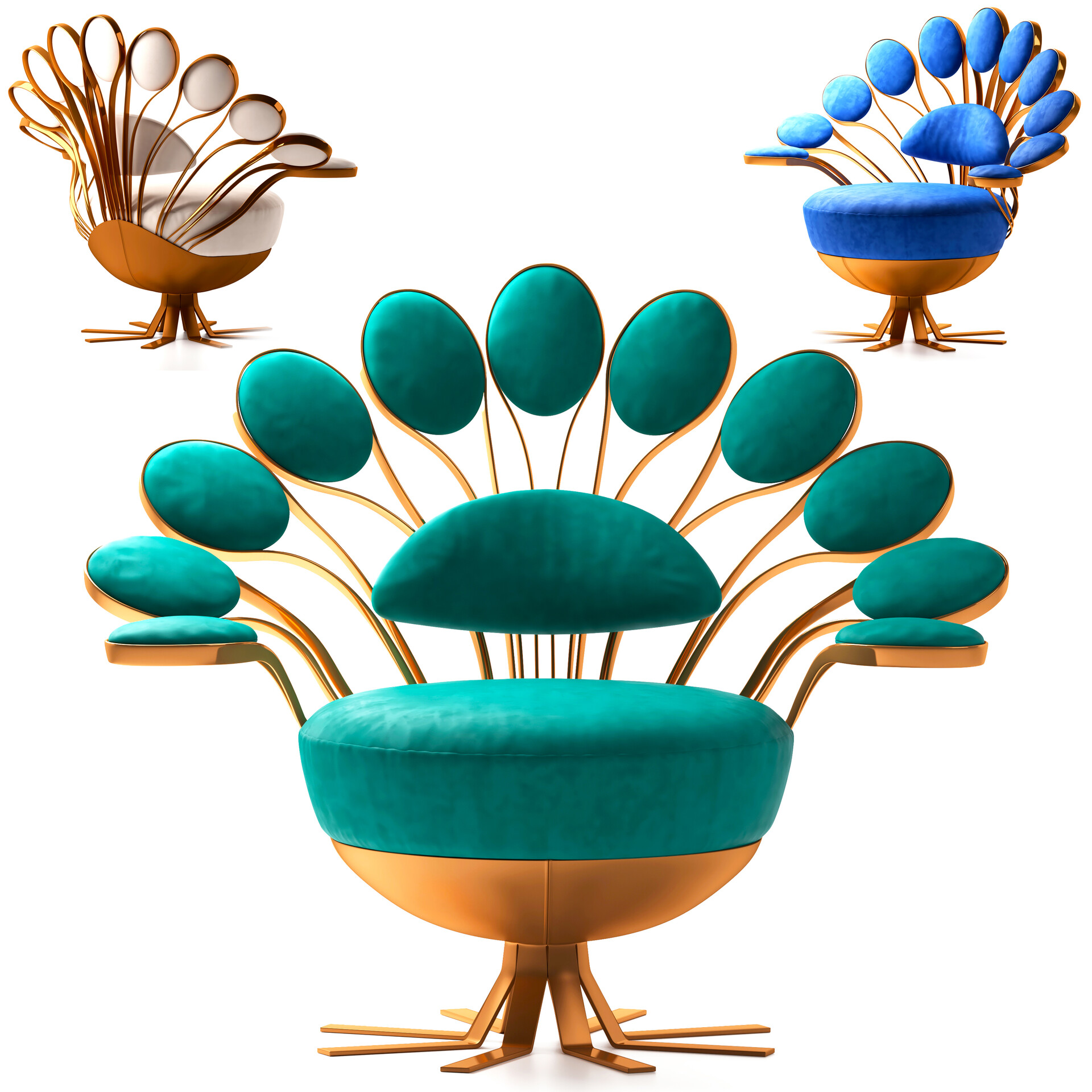 ArtStation - Visionnaire Pavone Smeraldo Armchair
