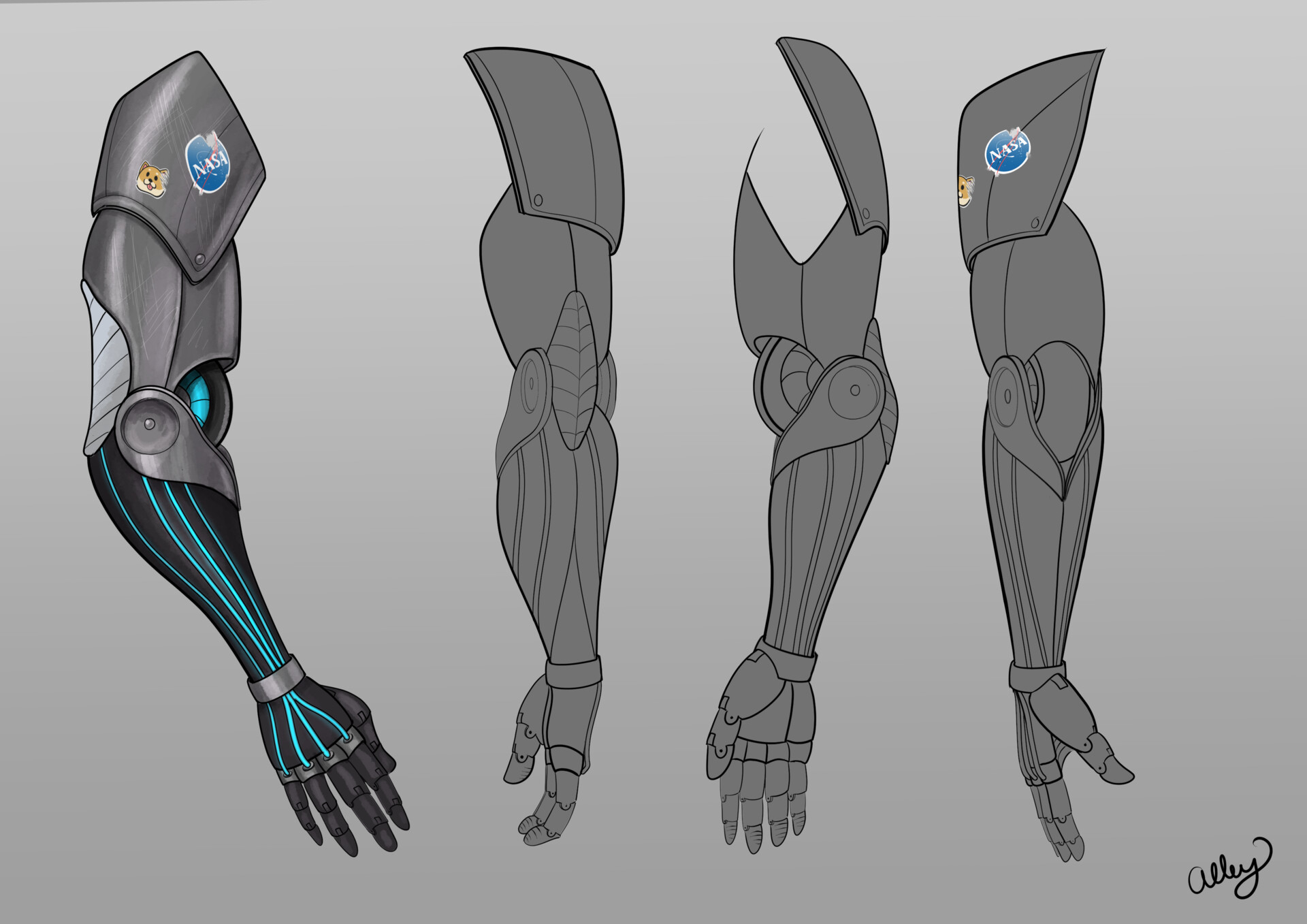 how to draw metal arm