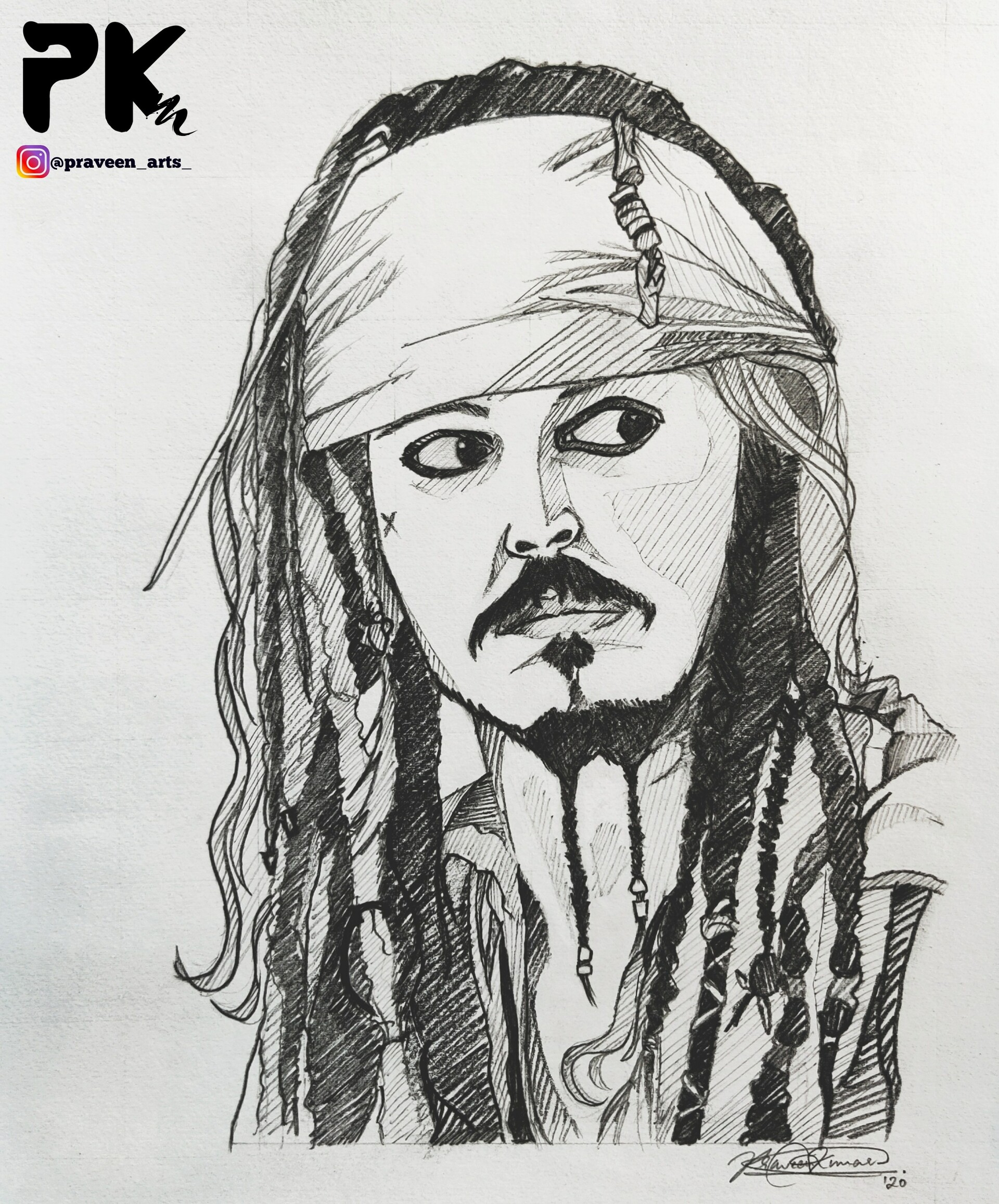how to draw captain jack sparrow easy