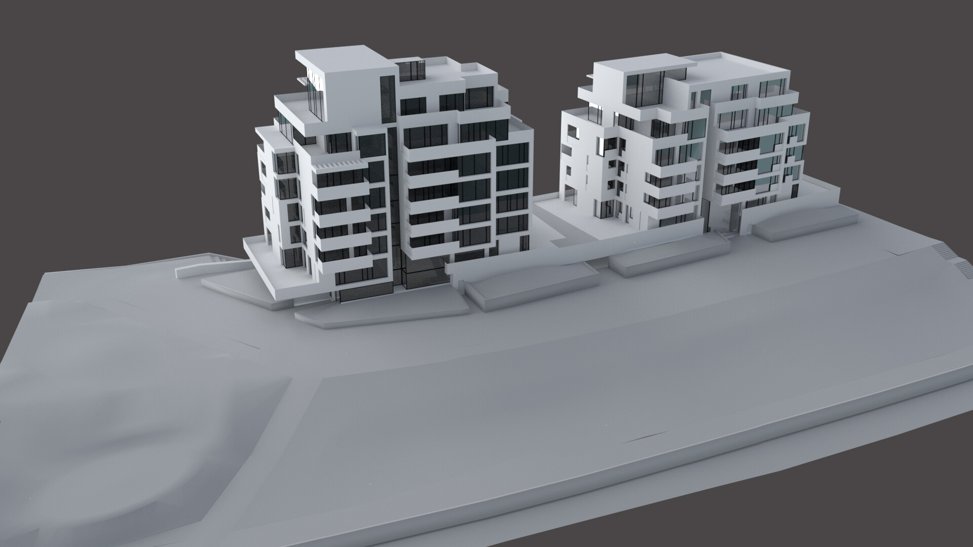 ArtStation - Flat-Houses and terrain 3d model