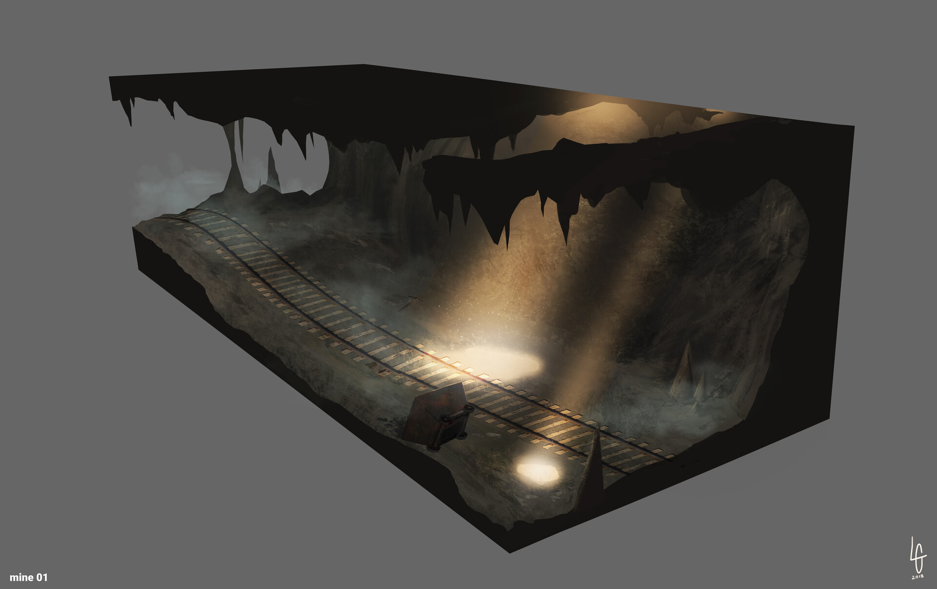 ArtStation - Western Mine Dungeon concept art