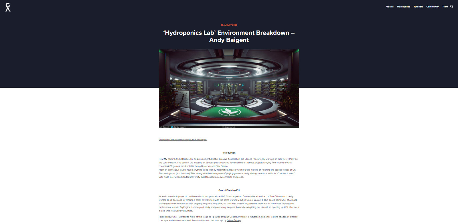 Andy Baigent | Sr. Environment Artist - Hydroponics Lab GamesArtist ...