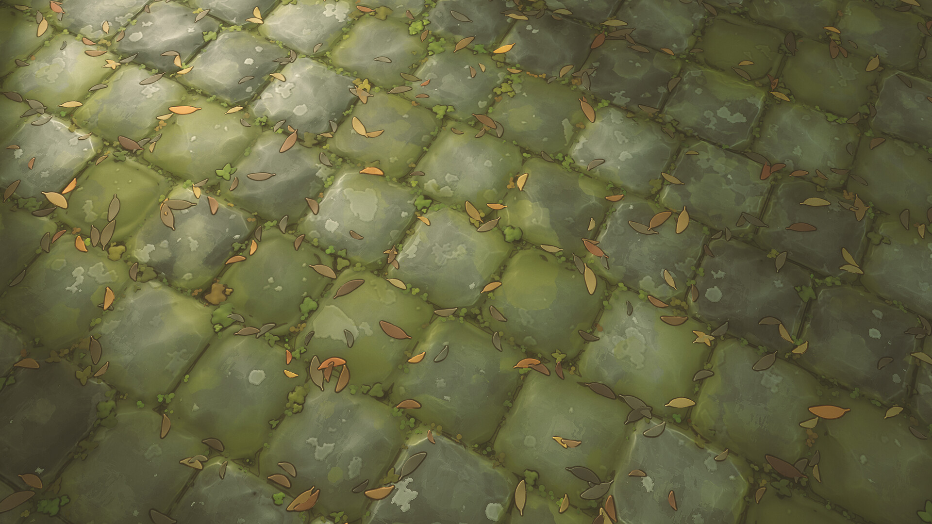 ArtStation - Stylized Leafy Stones Material