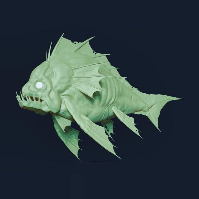 ArtStation - sculpt of préhistoric piranha.