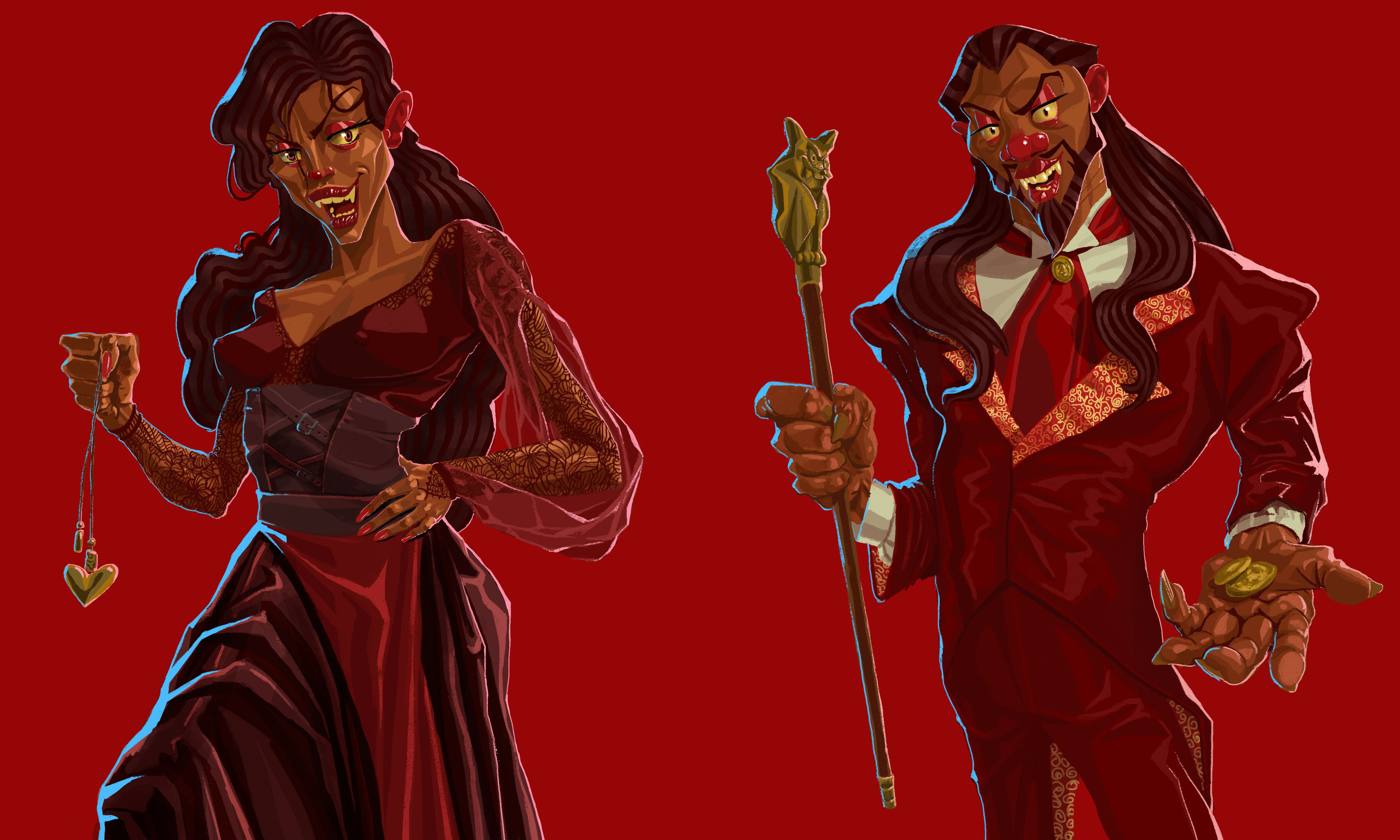 Dining with Dracula characters by Mihai Mihail : r/EbonyImagination