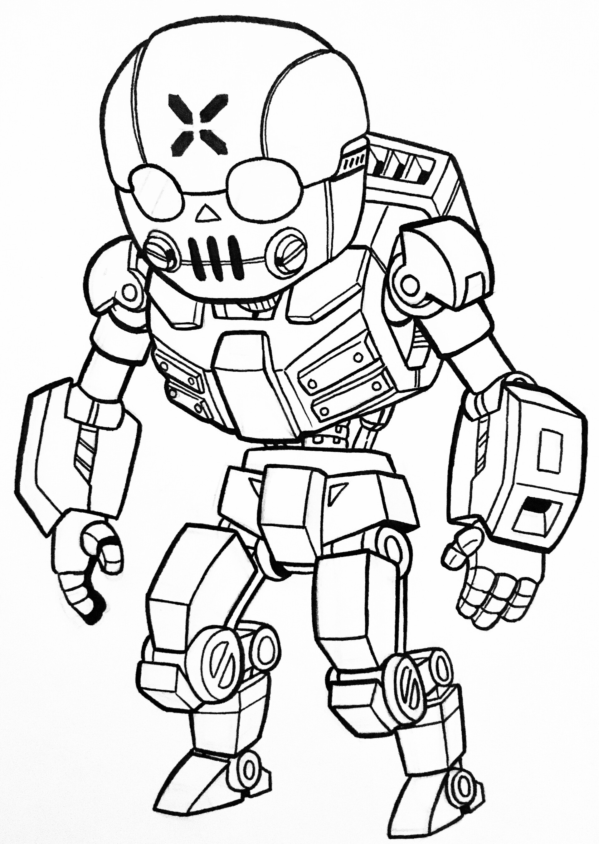 robot skeleton coloring pages