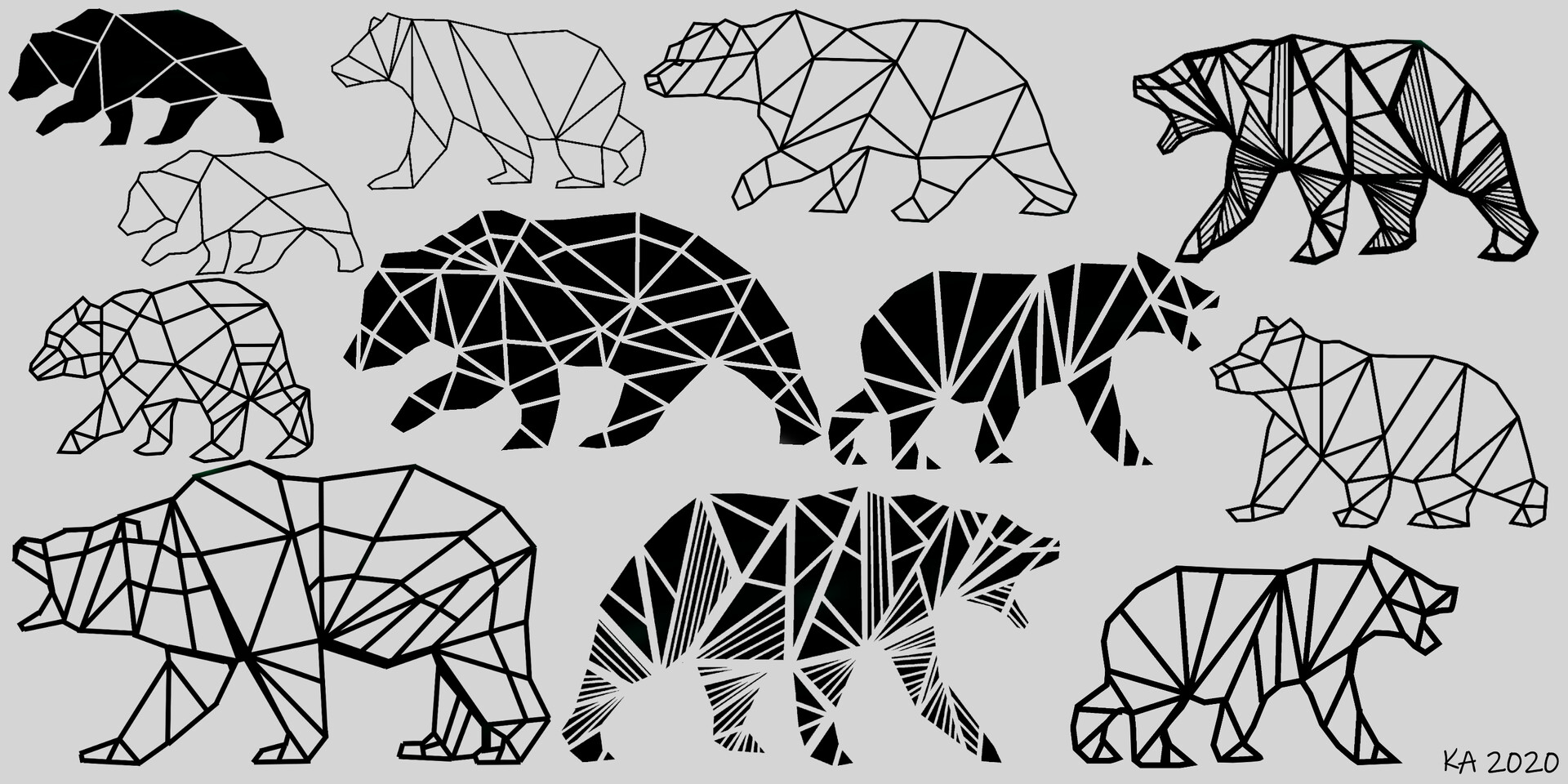 polygon bear design