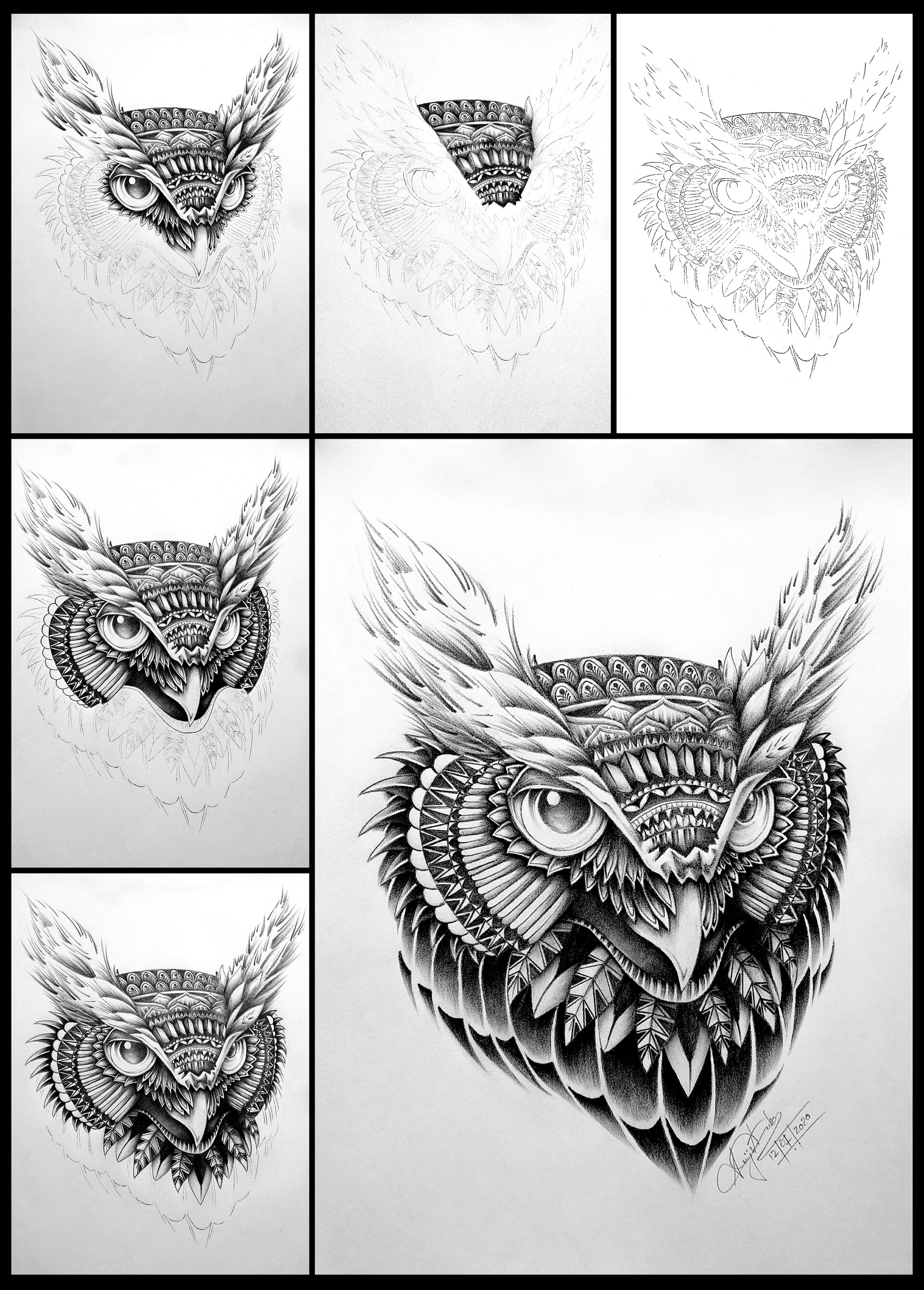 Zentangle Art Owl