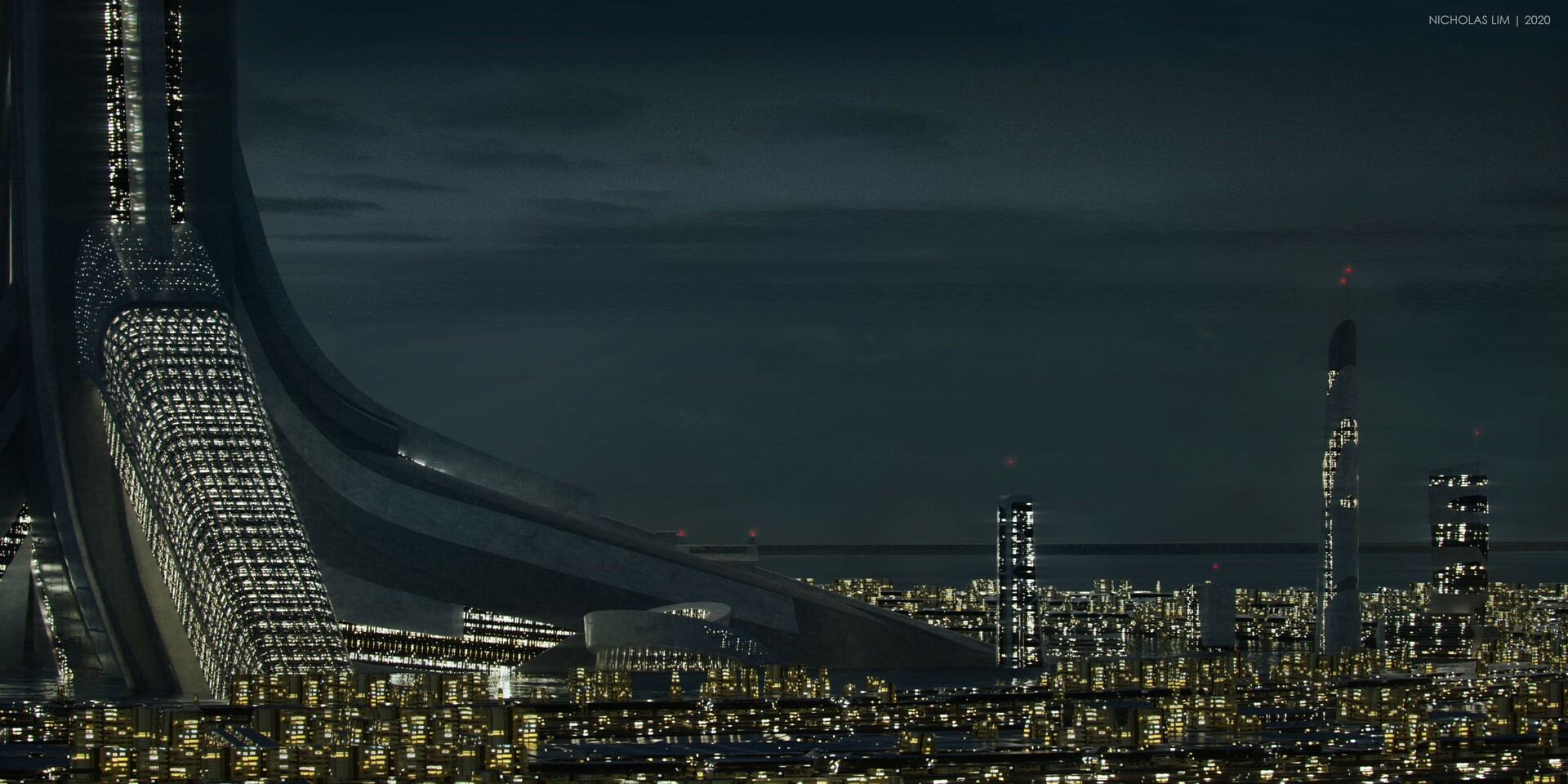 Nicholas Lim - Spire Base - Giant Future Arcology