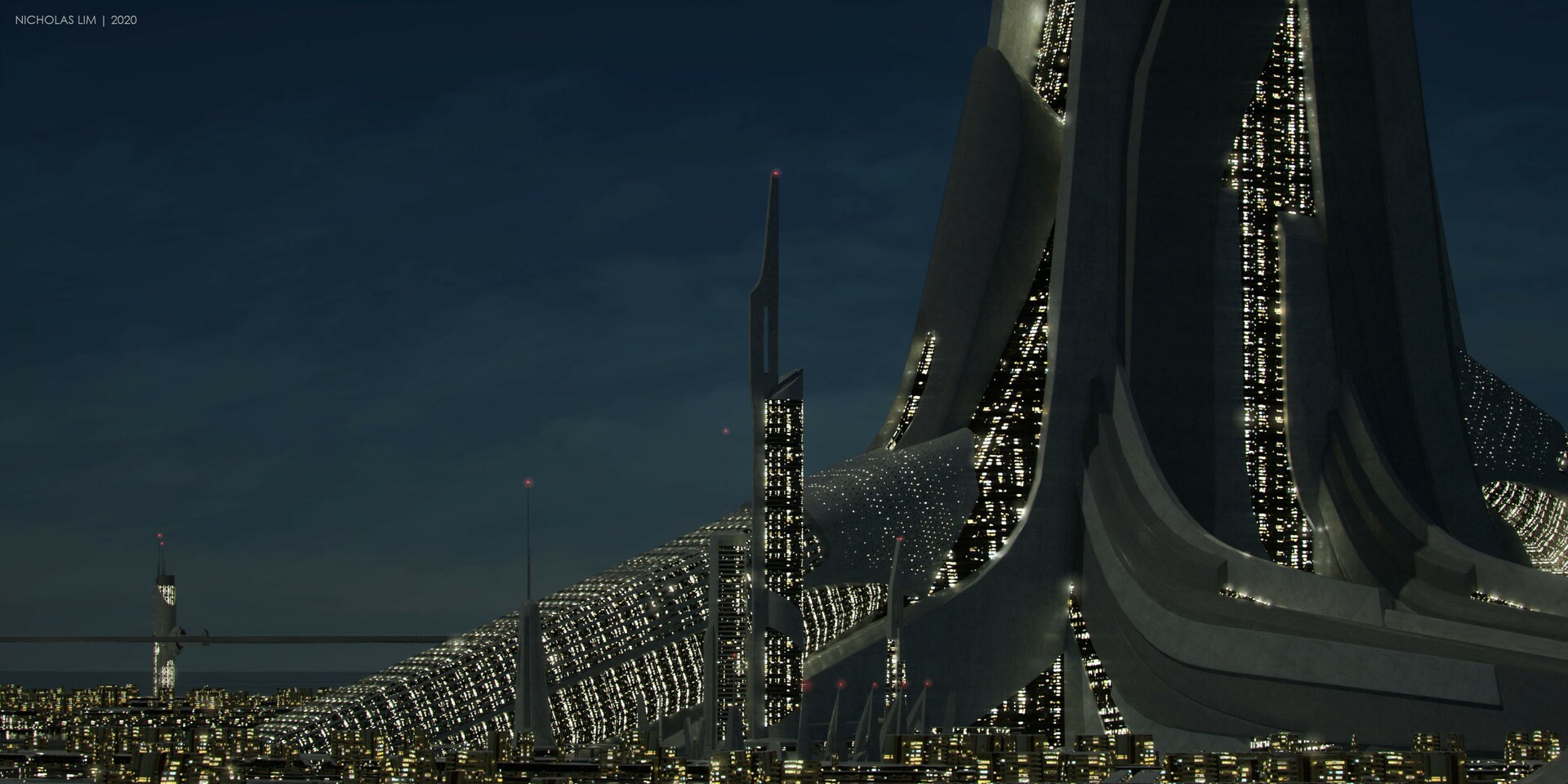 Nicholas Lim - Spire Base - Giant Future Arcology
