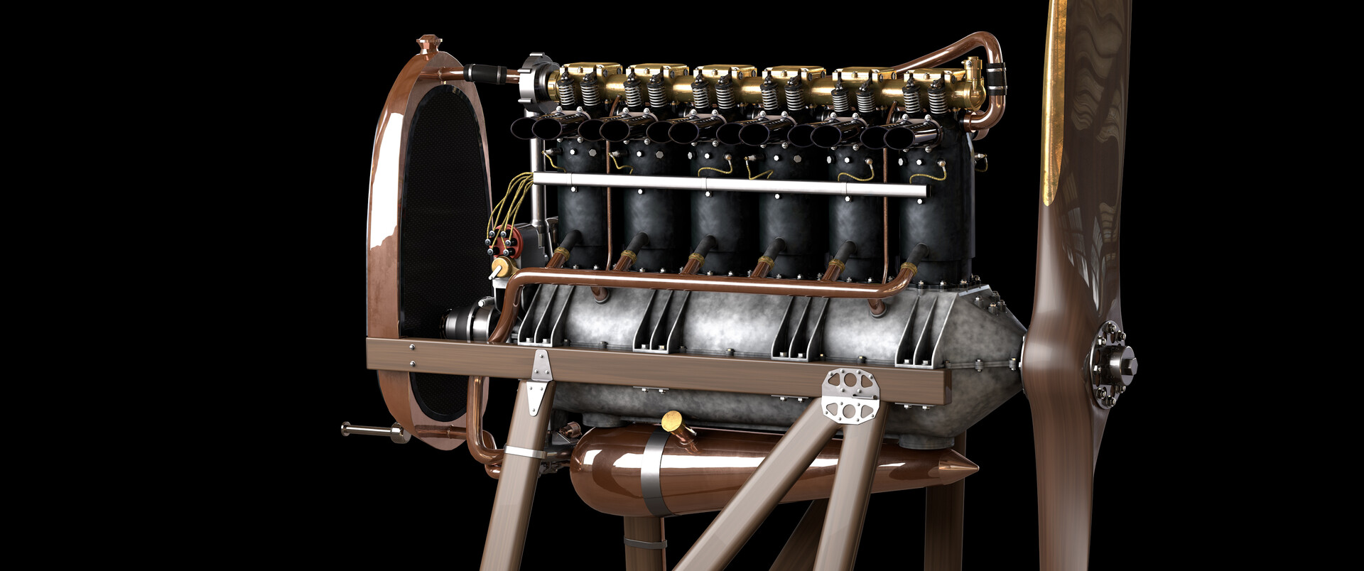 ArtStation - Fiat A.12bis aircraft engine