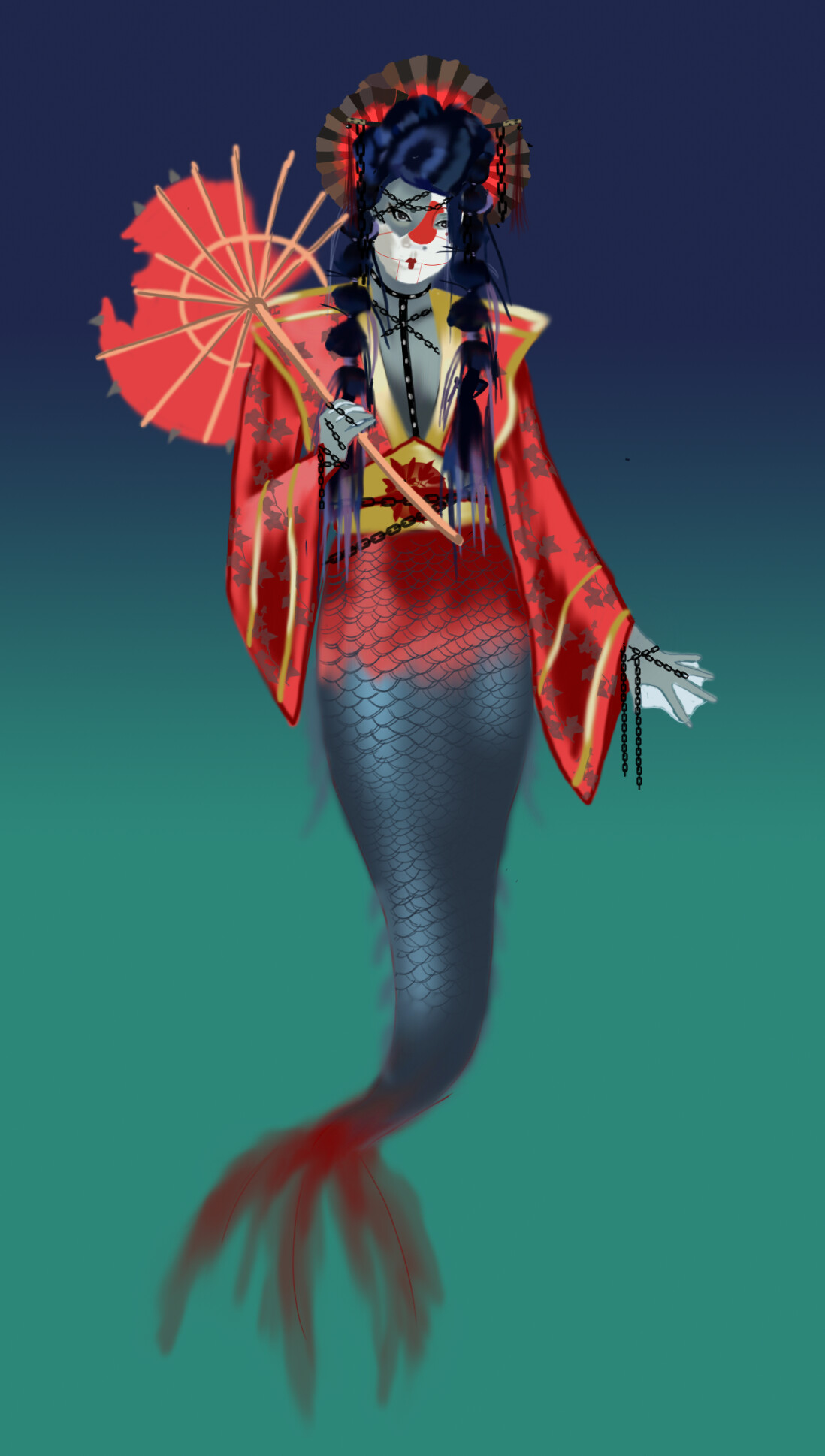 ArtStation - Geisha mermaid.