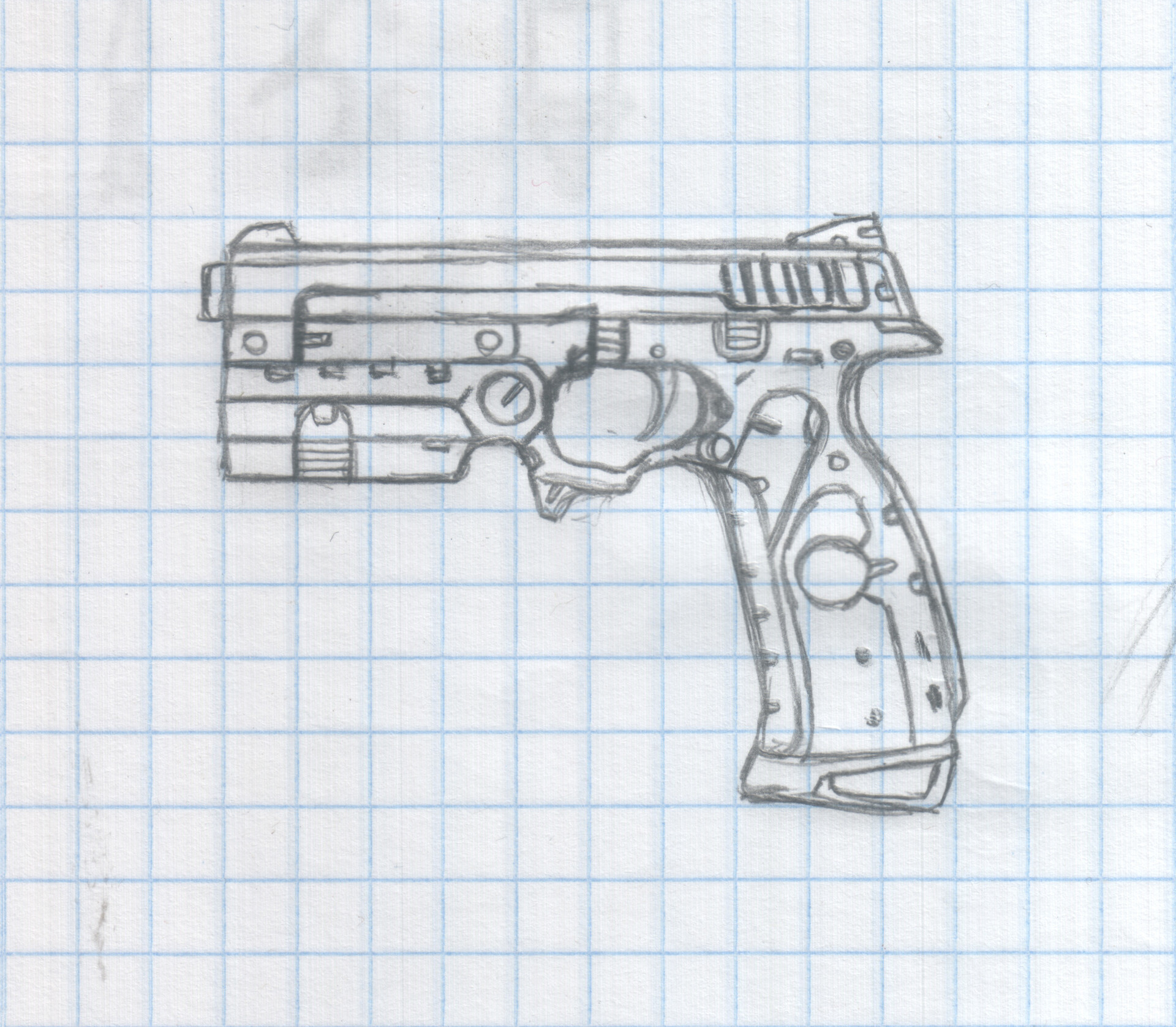 ArtStation - Pistol - design - sketch