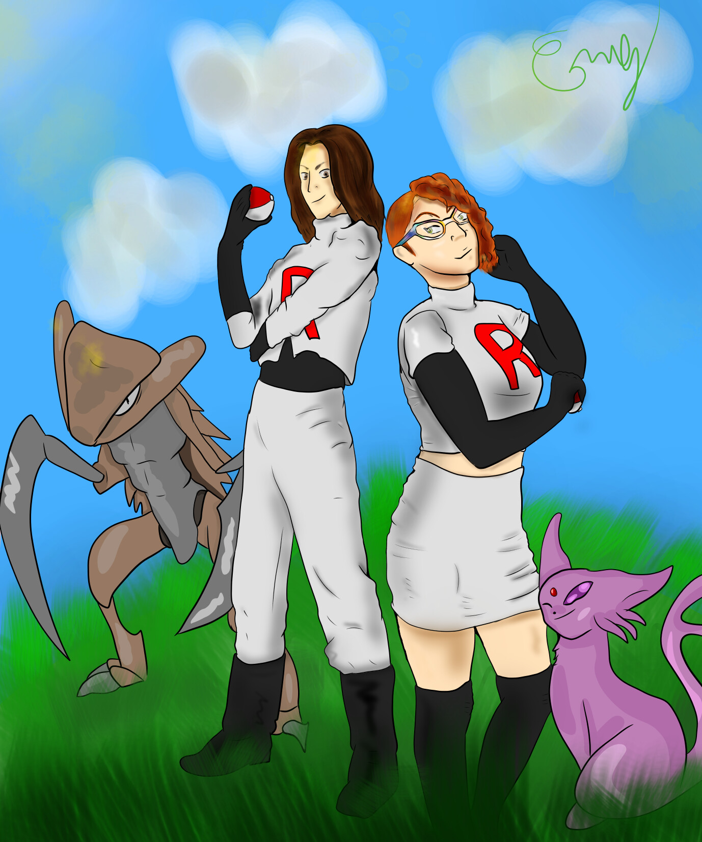 ArtStation - Commission, pokemon world couple poses