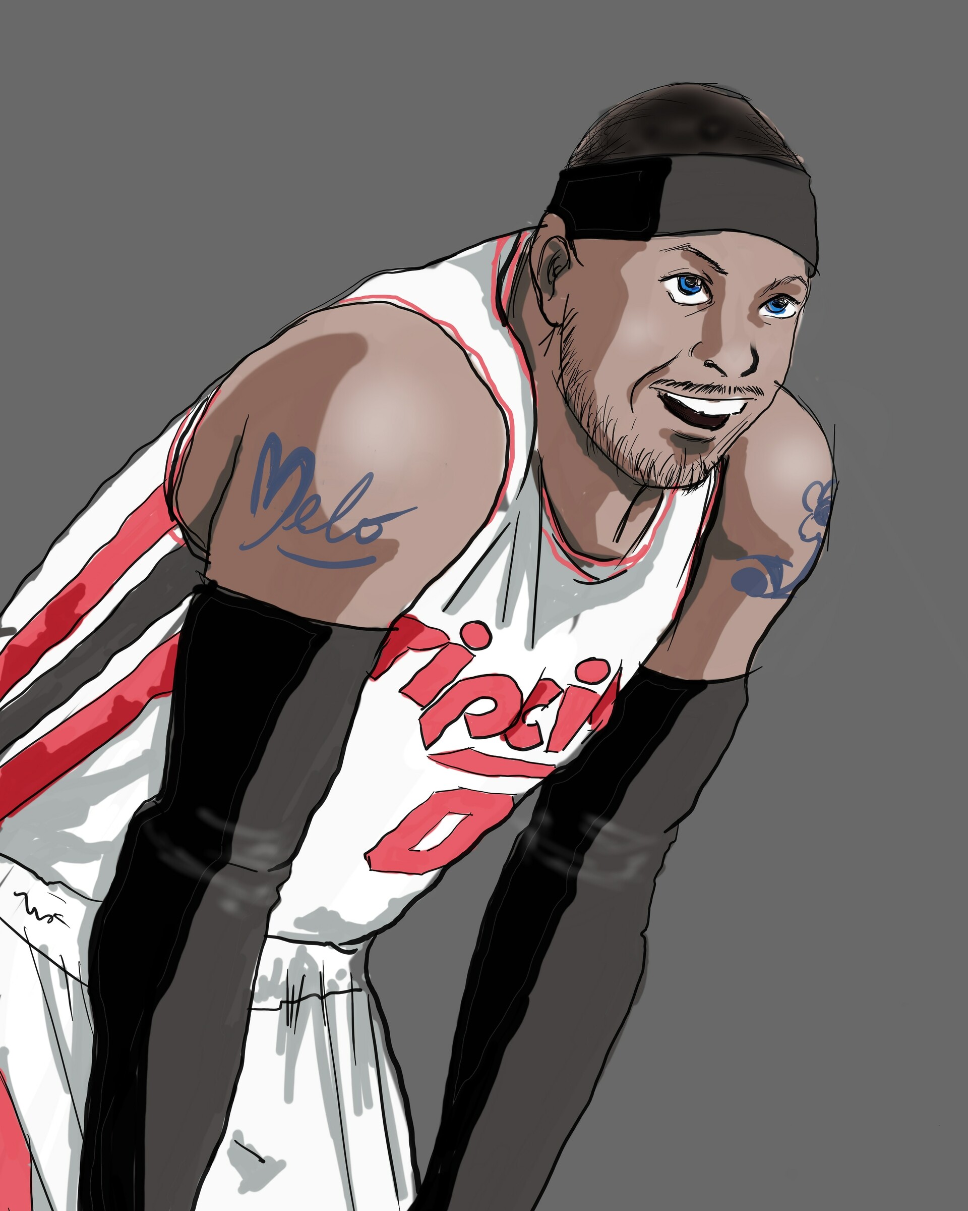carmelo anthony drawing