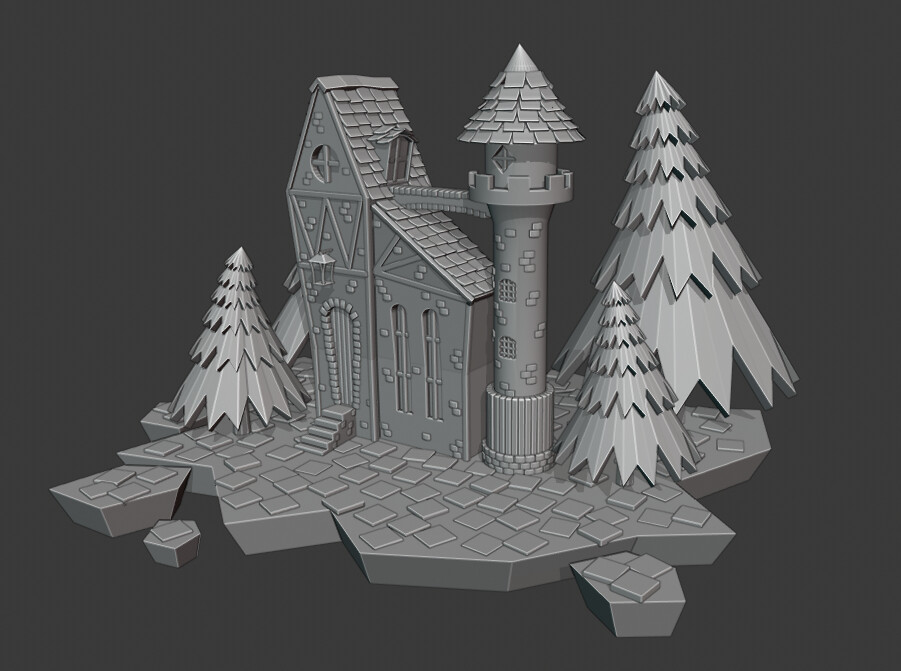 ArtStation - castle, 3d, by lesson Artem Slakva