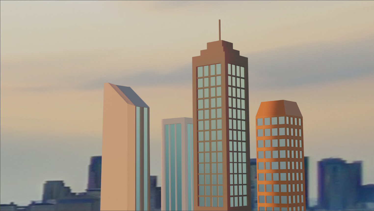 ArtStation - 3D simple skyscrapers