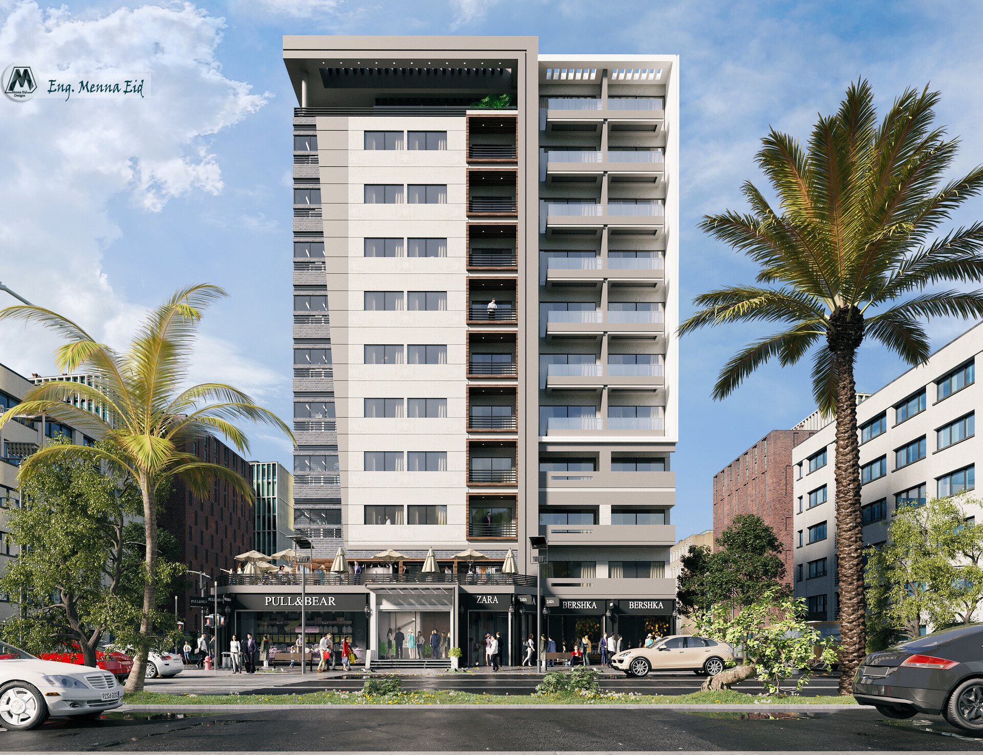 ArtStation - RESIDENTIAL COMMERCIAL BUILDING -MODERN - EXTERIOR