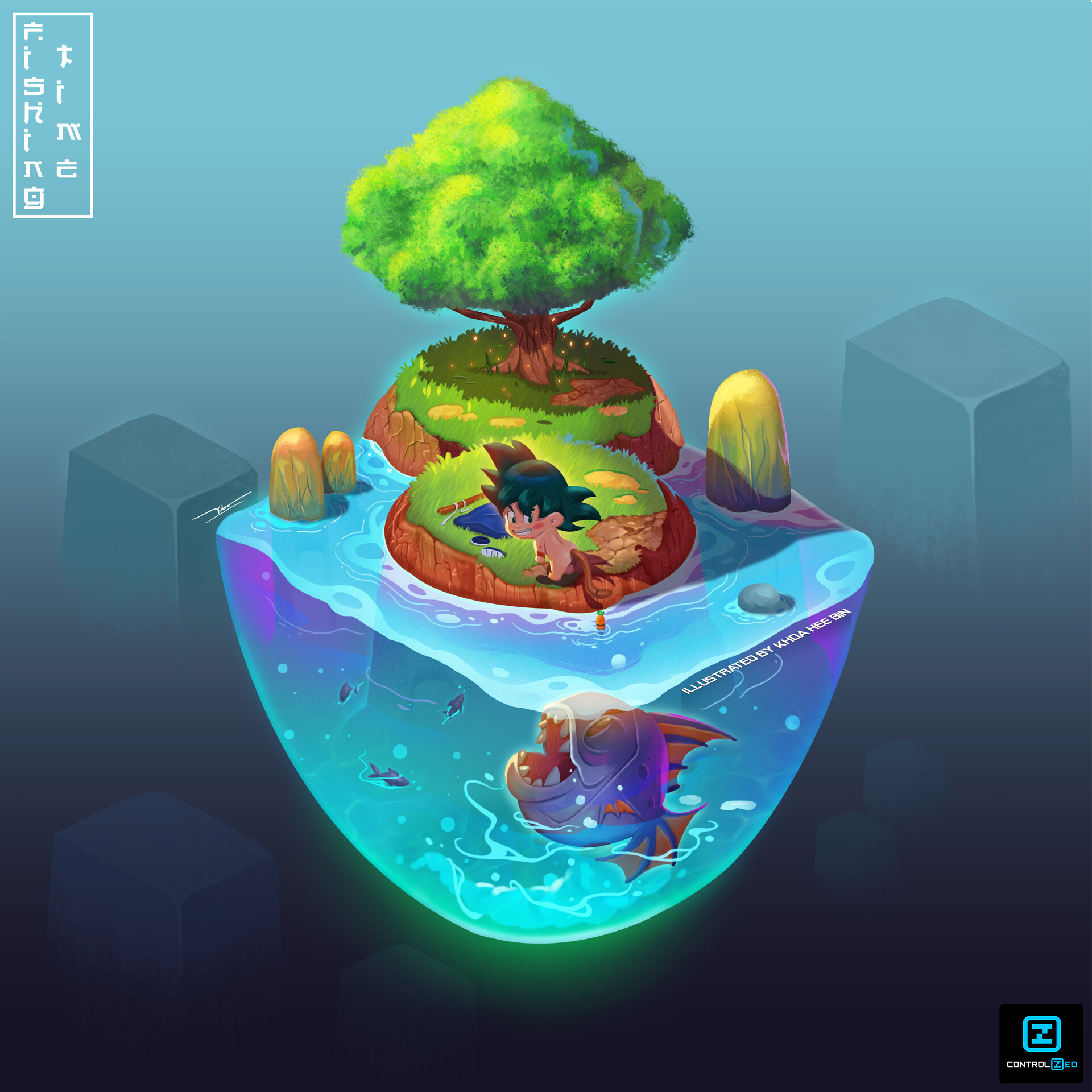 ArtStation - FISHING TIME ! - KID GOKU