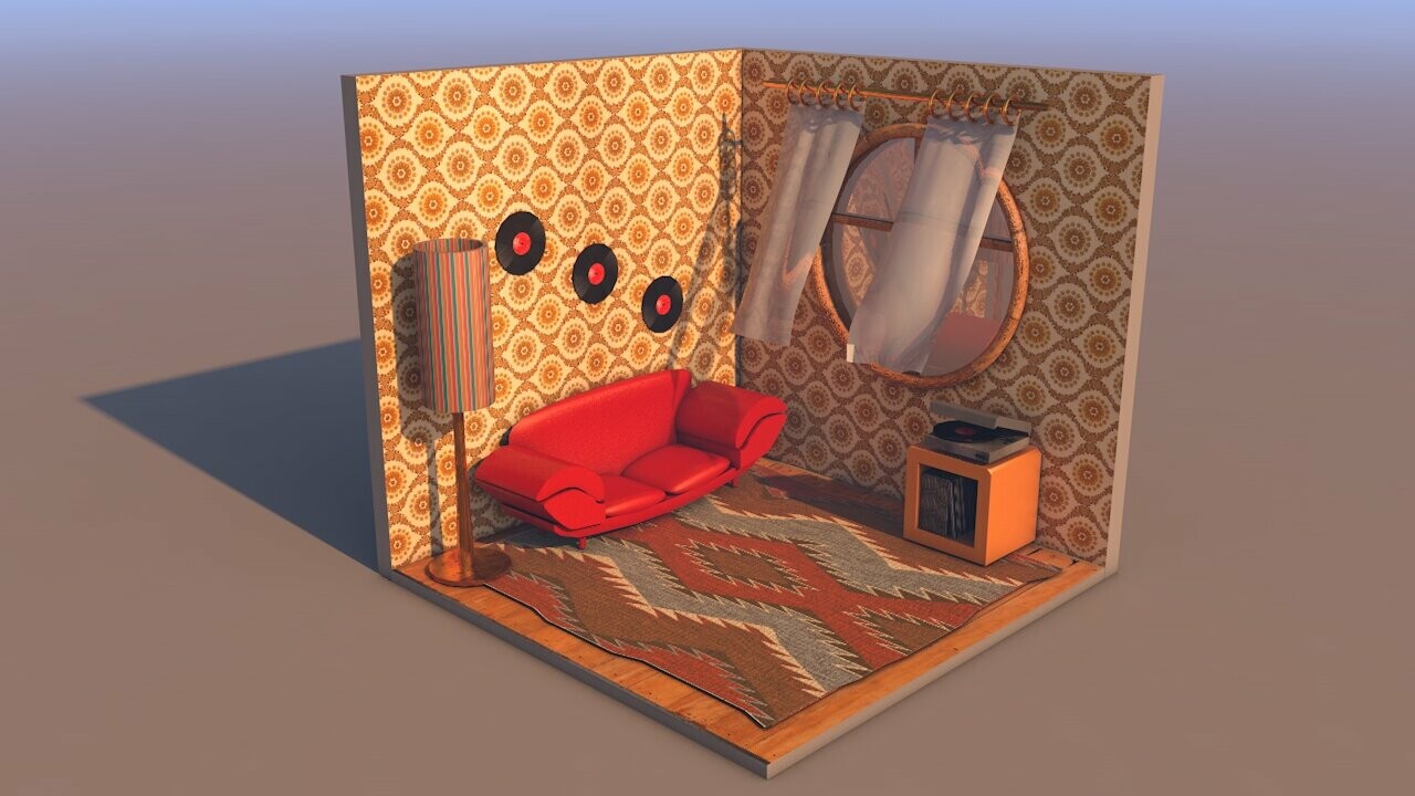 ArtStation - First low-poly room