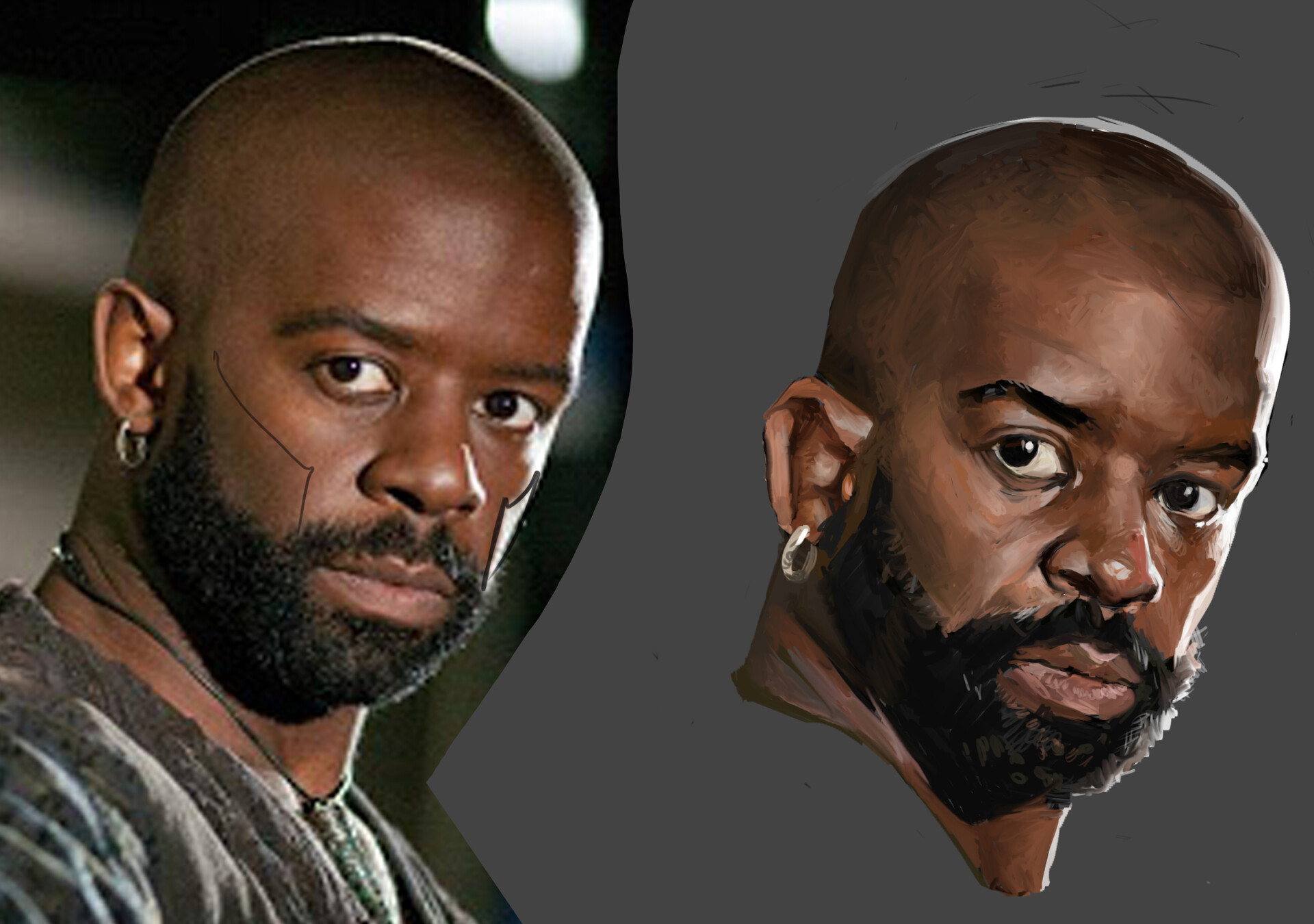 ArtStation - painting study of actor from Merlin TV show