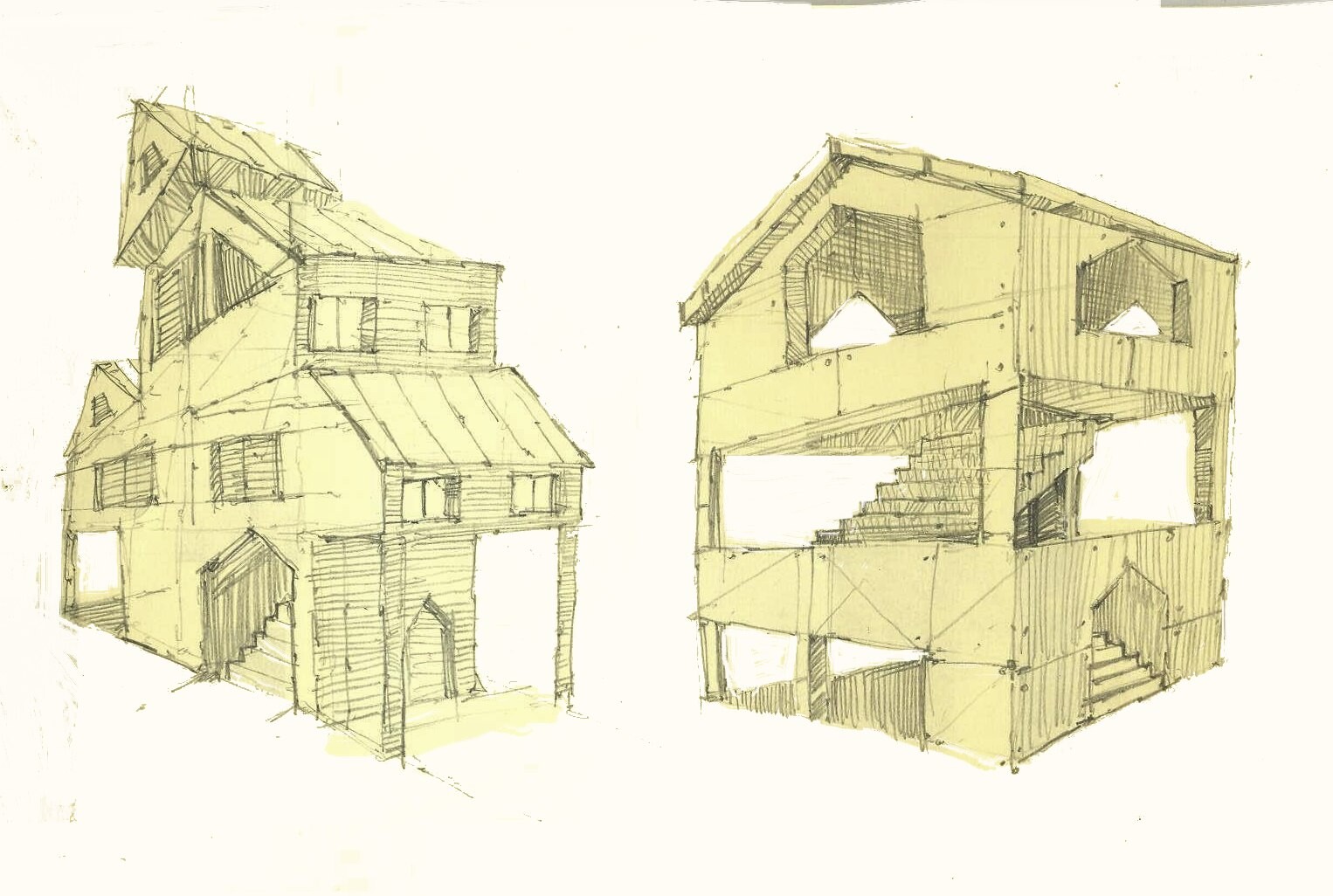 ArtStation - Buiding sketches