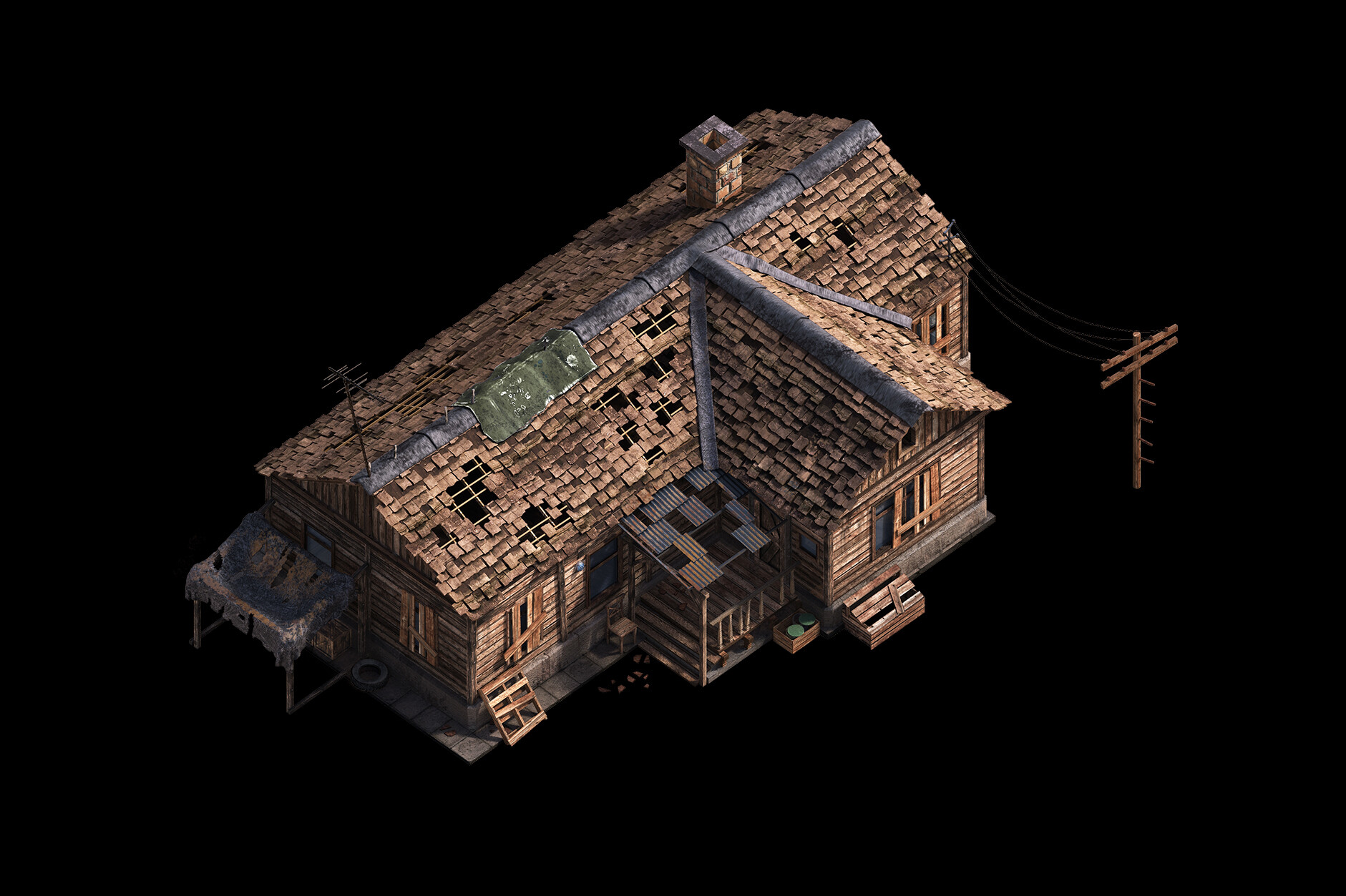 ArtStation - Isometric apocalyptic house