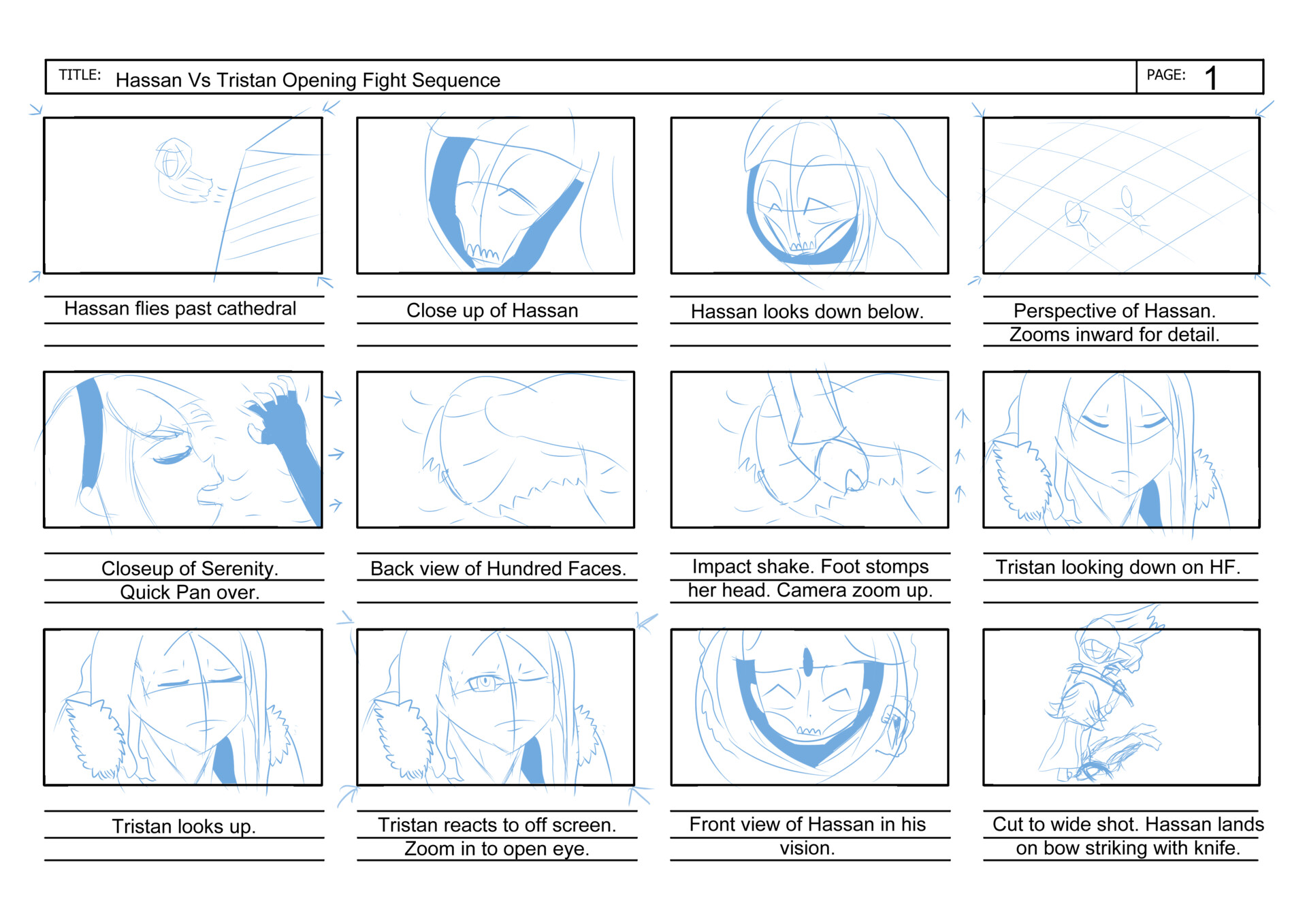 Adam Glowacki - Thumbnail Storyboard to Animatic Action Sequence Test