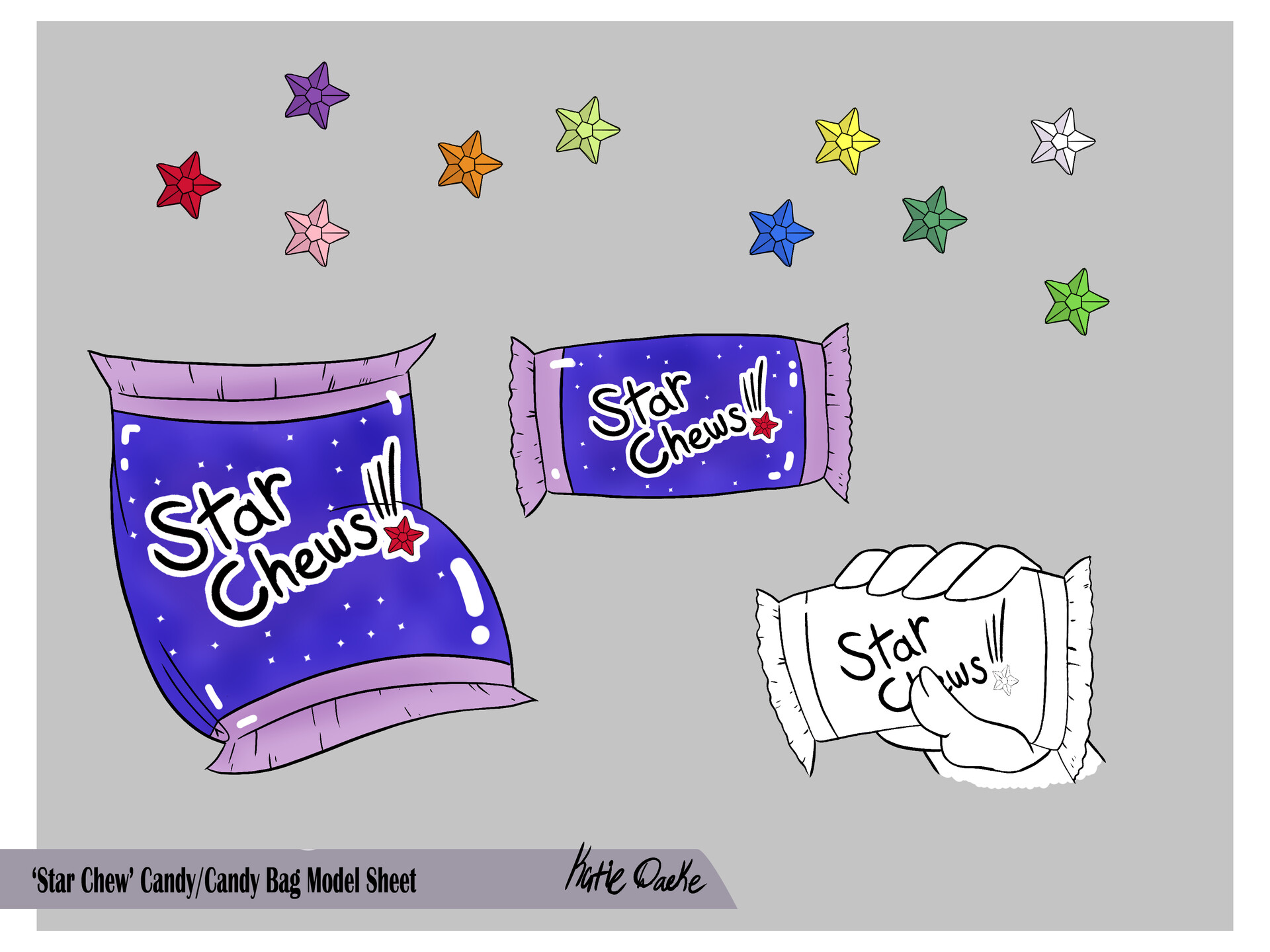 ArtStation - 'Star Chew' Candy - Prop Design