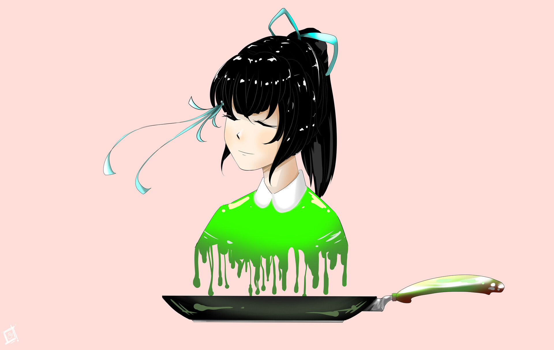 ArtStation - A girl and a frying pan