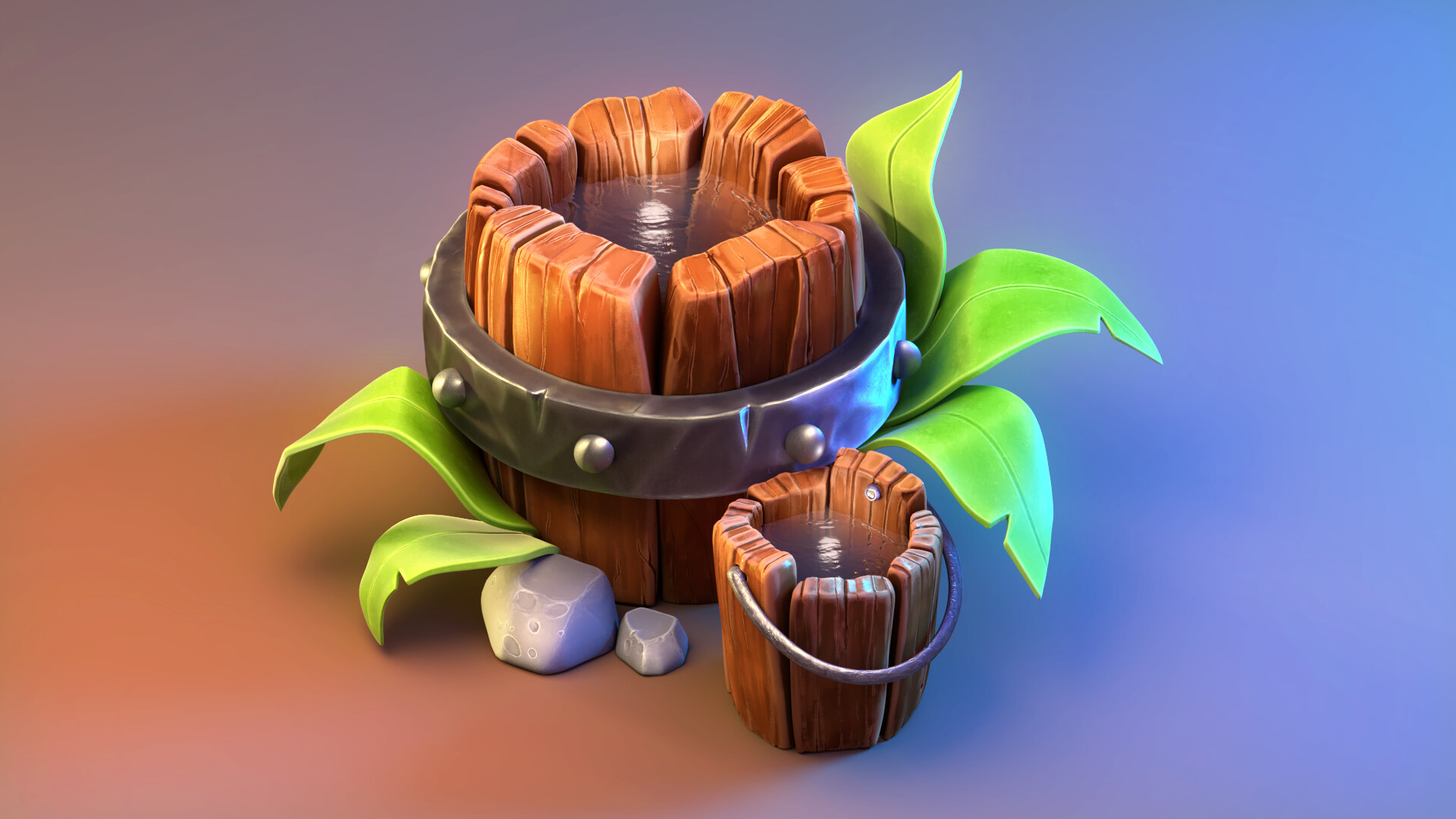ArtStation - 3D stylized barrel