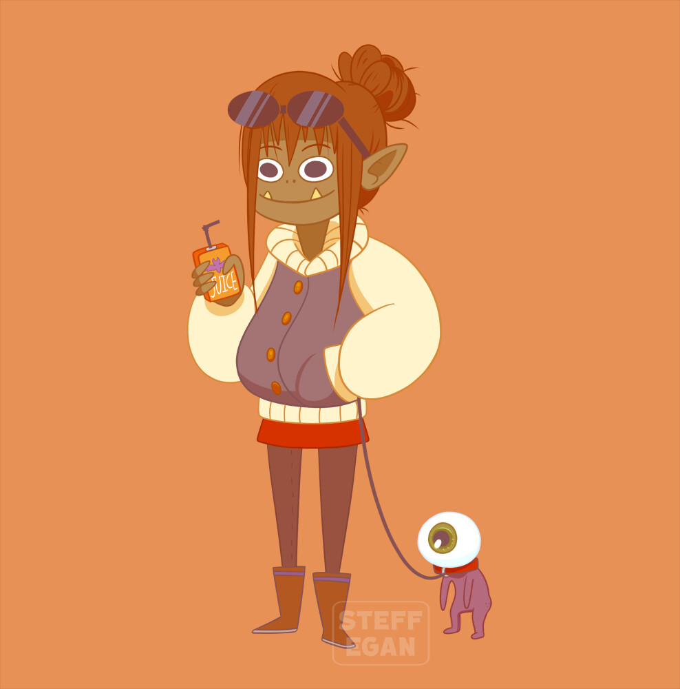 ArtStation - An Orc and her faithful pet