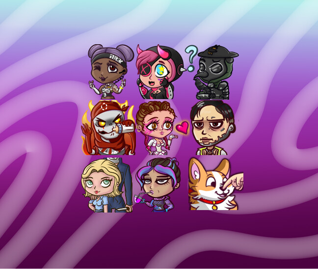 Jynx Jynx - Twitch Emotes - Apex and a Corgi