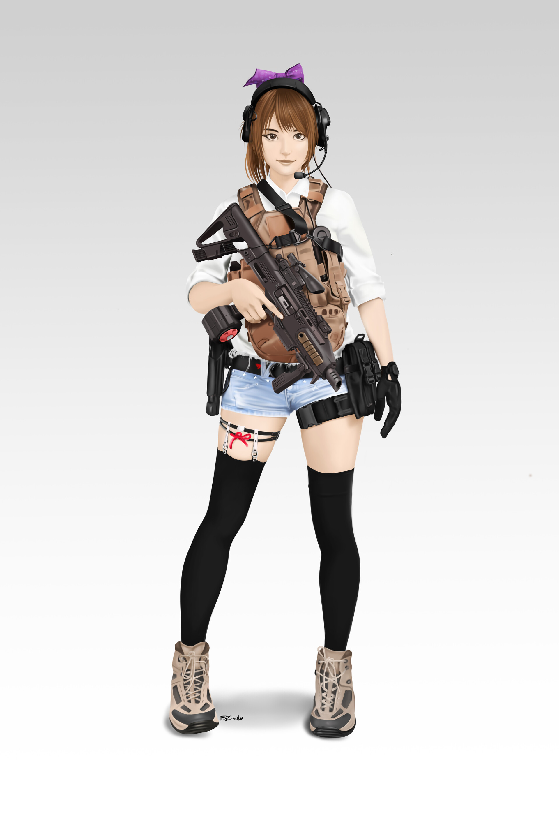 ArtStation - Girl Illustration 16 - Military Tech Girl