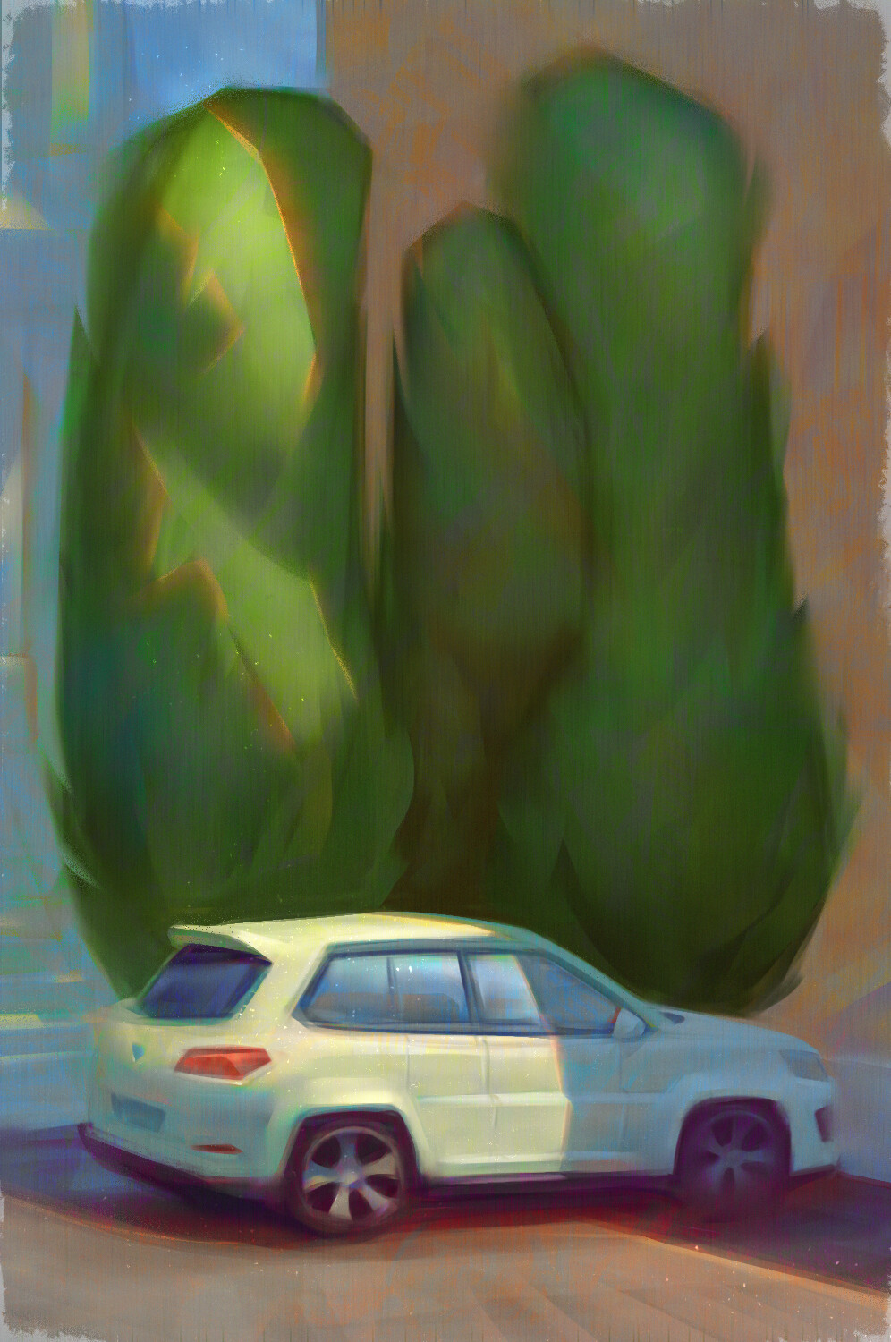 ArtStation - Car and trees