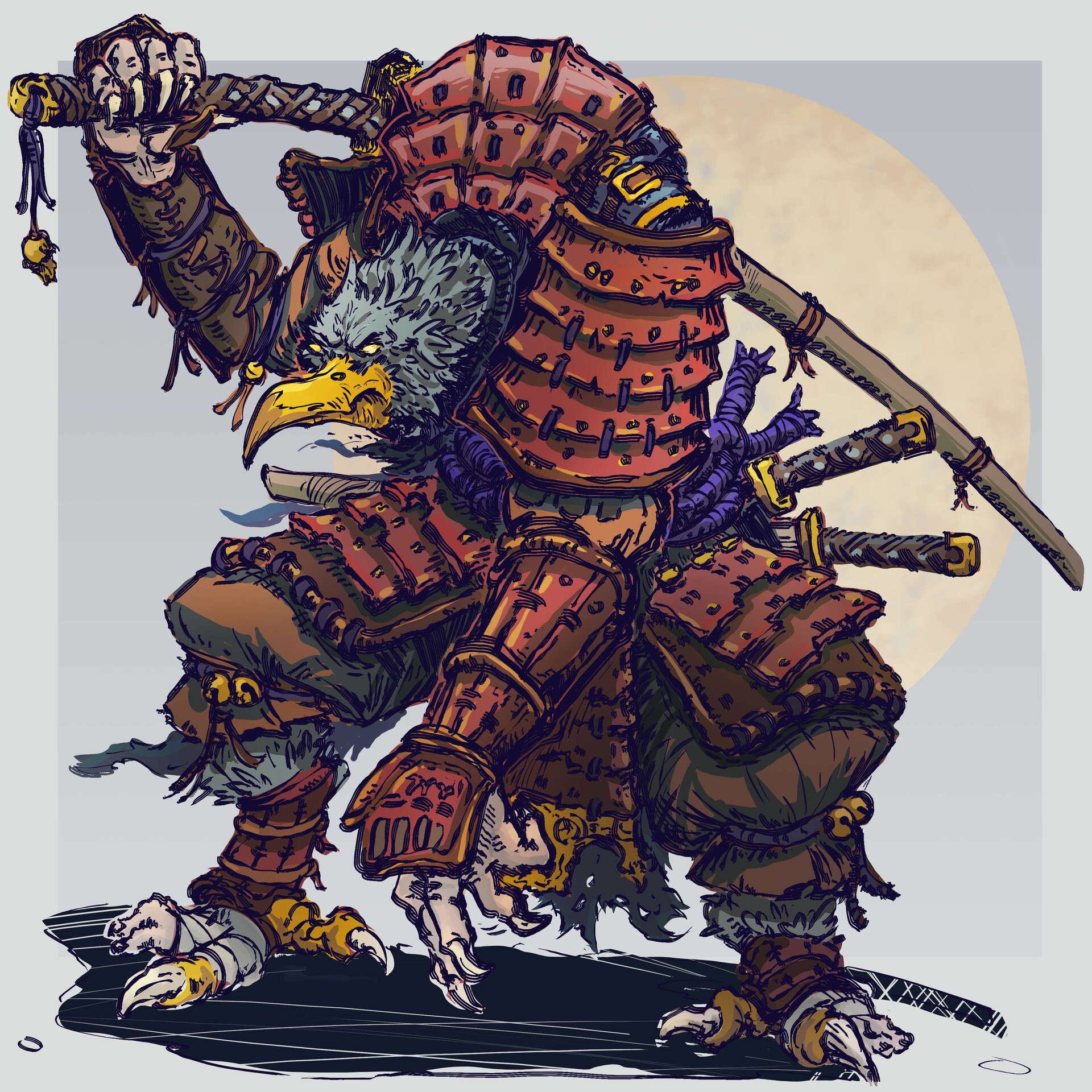 ArtStation - Gou Tamesada, The Tengu Warrior.