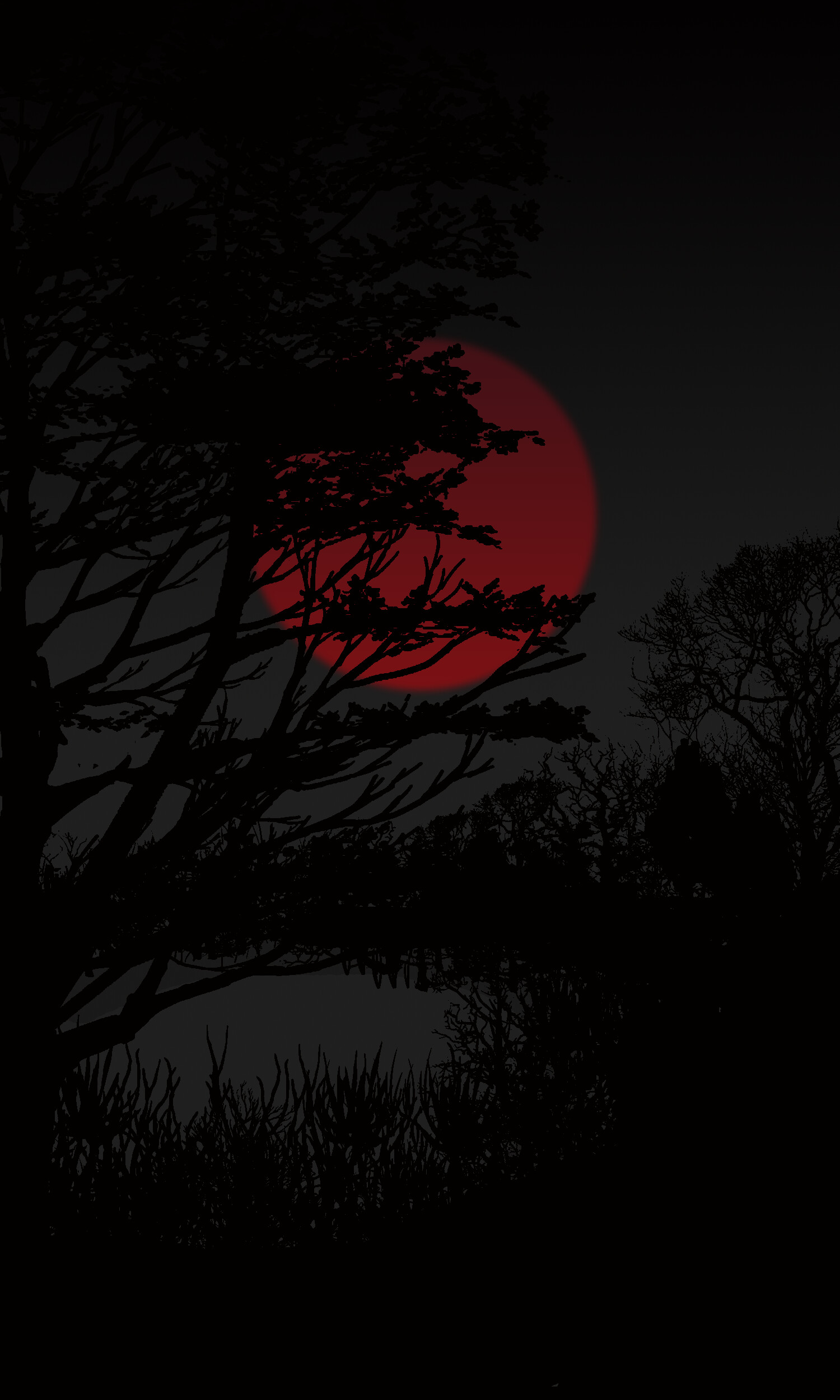 ArtStation - Red moon in Dark