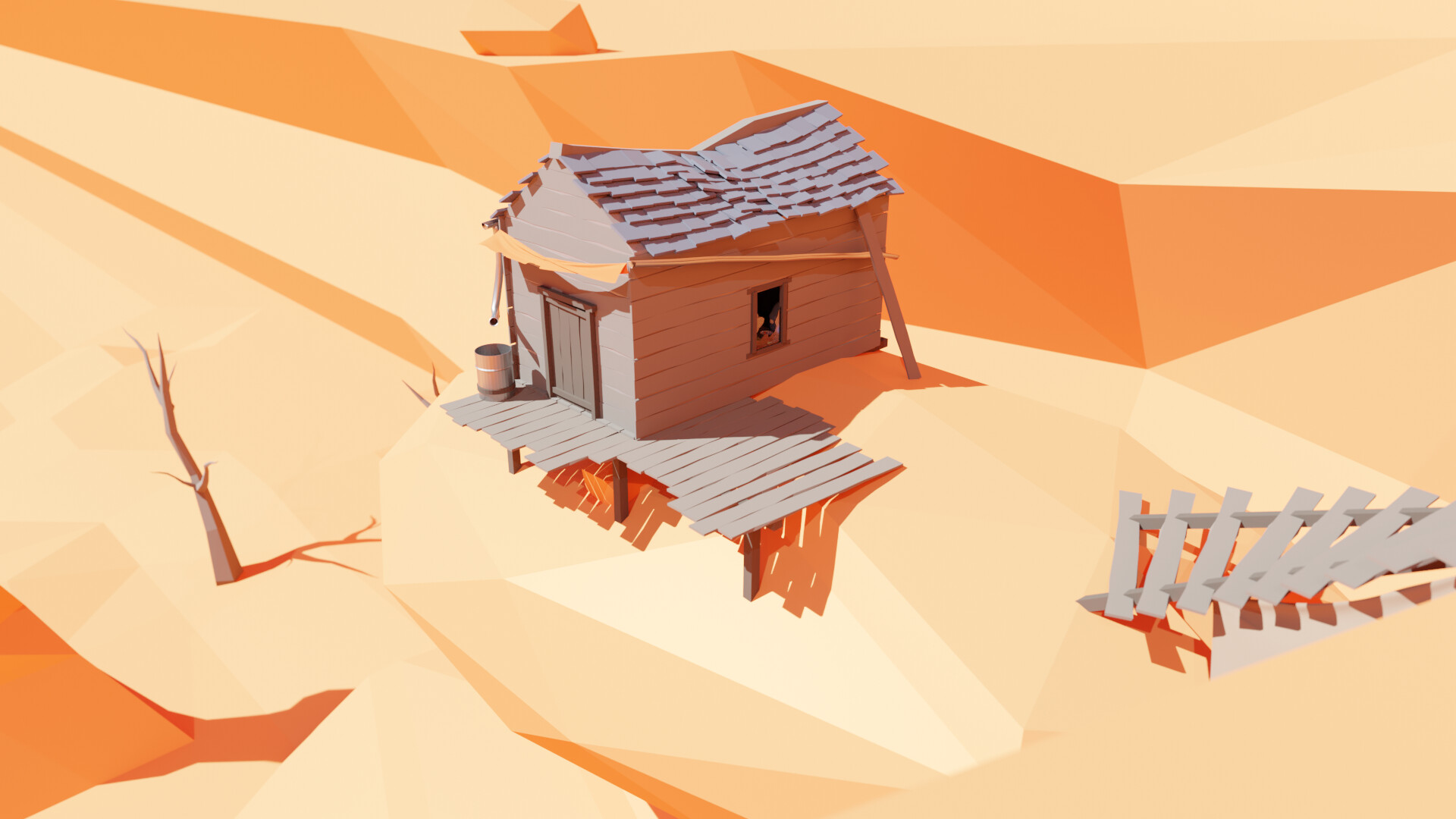 ArtStation - Low Poly Small Desert House with a Lone Inhabitant