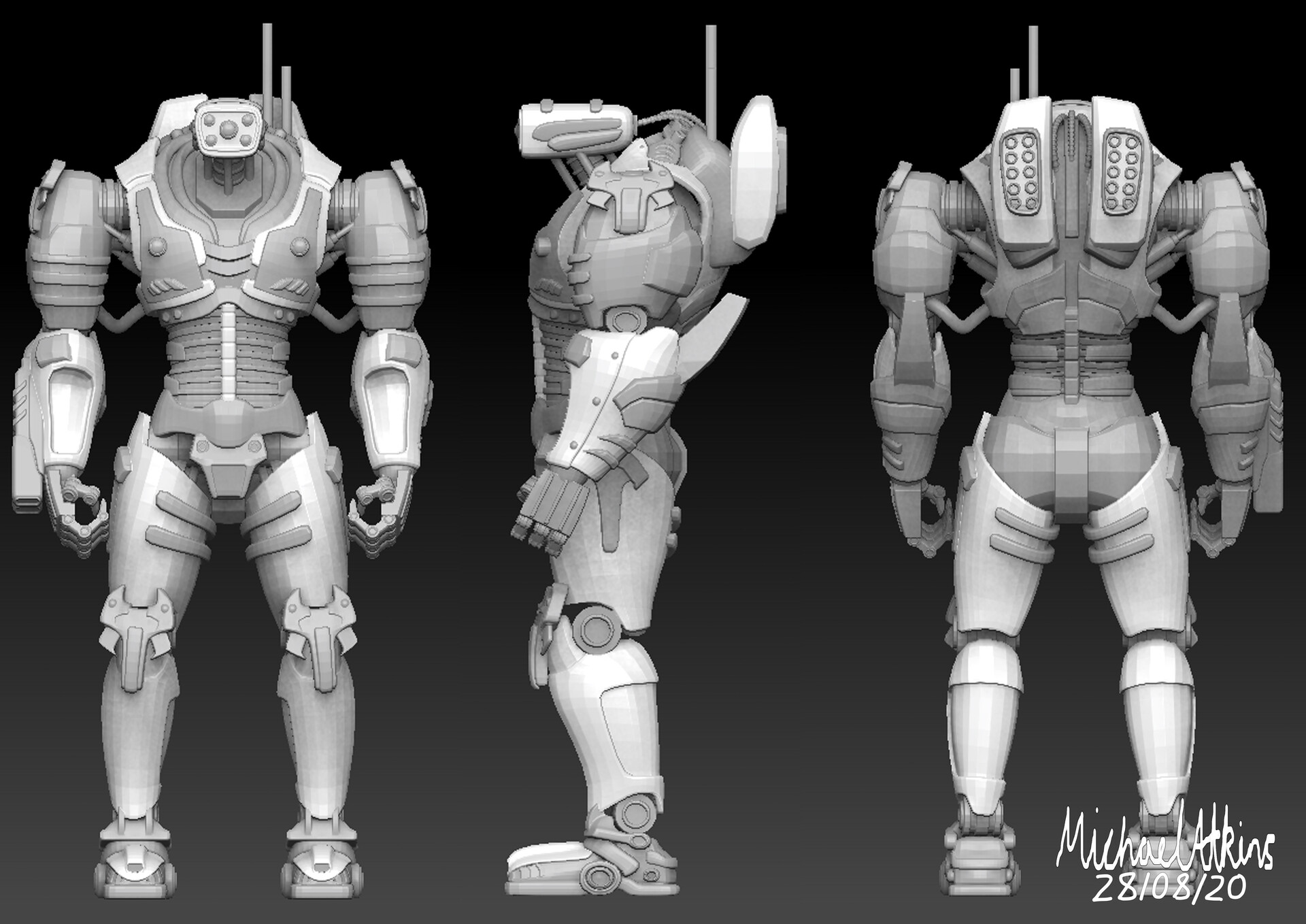 ArtStation - Michael Atkins 3D Alien Battle Droid AO