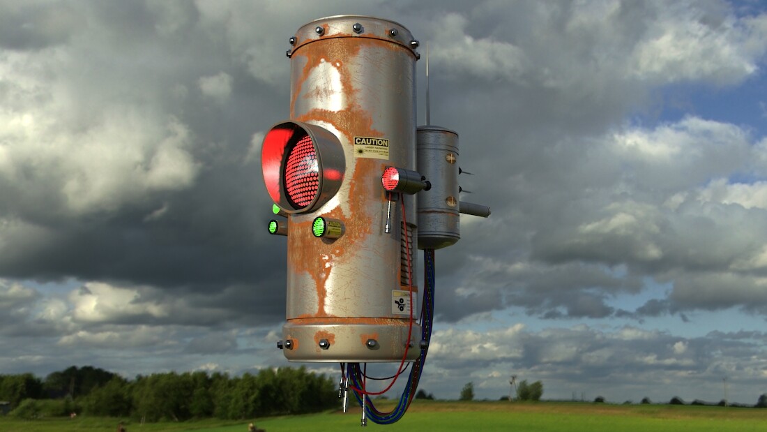 ArtStation - Sci-fi traffic light