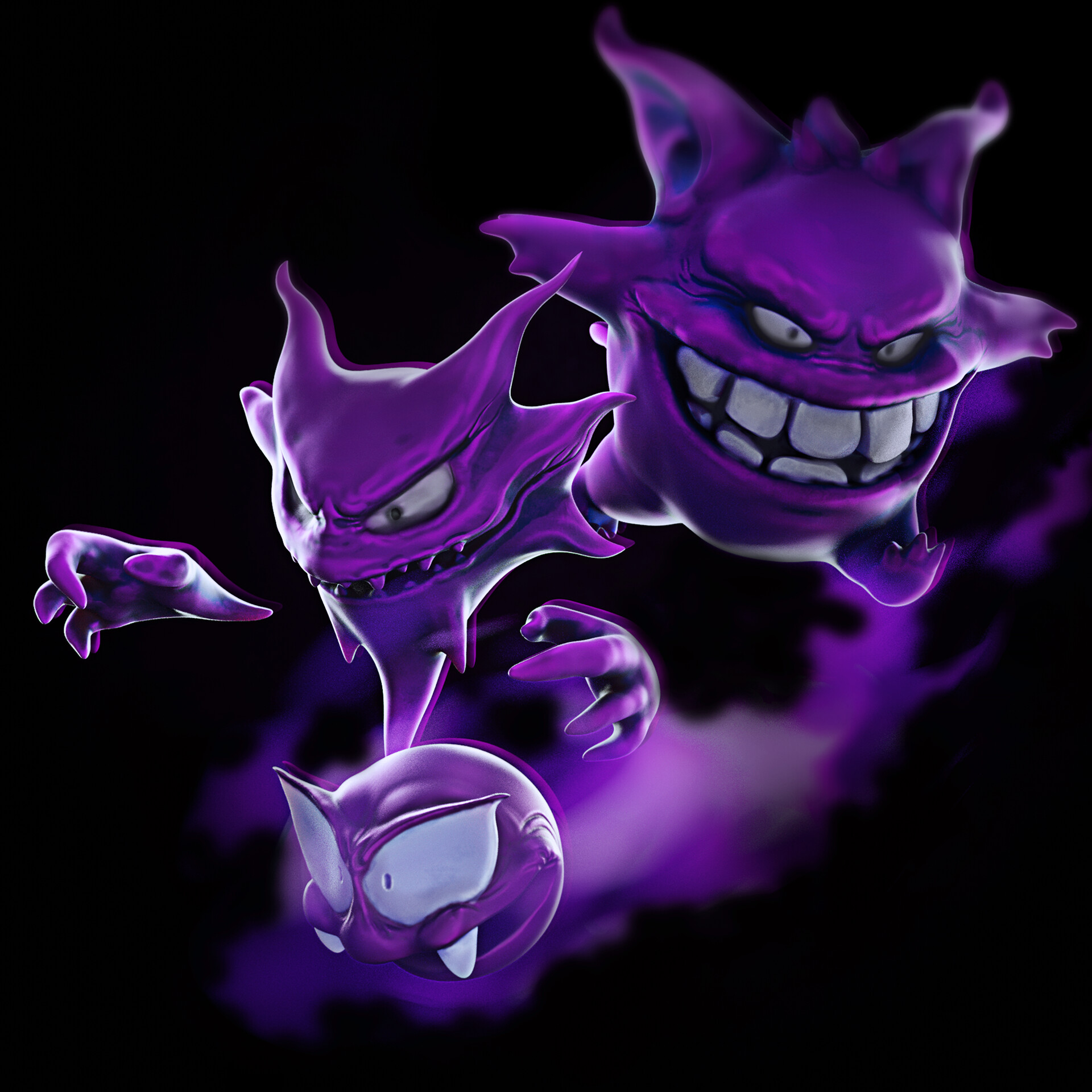 Gastly Haunter Gengar Art