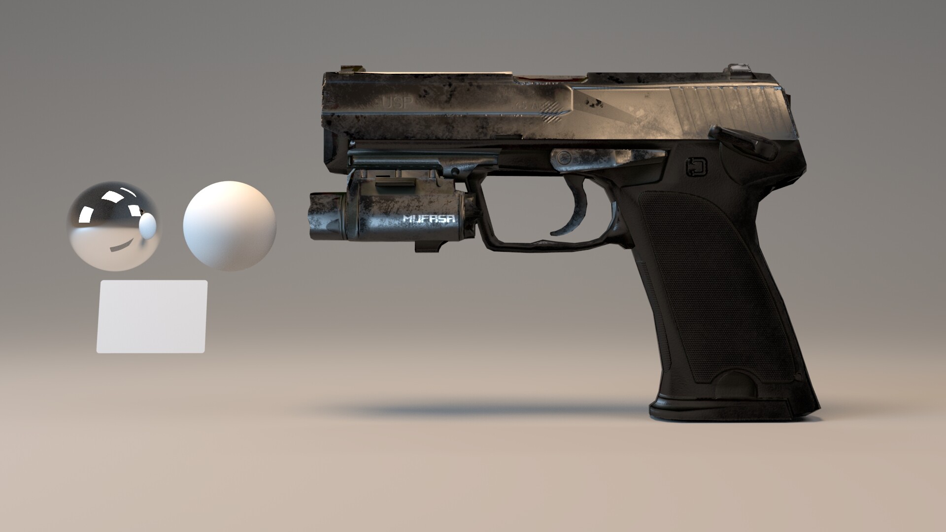 ArtStation - USP .44 Auto Pistol Render