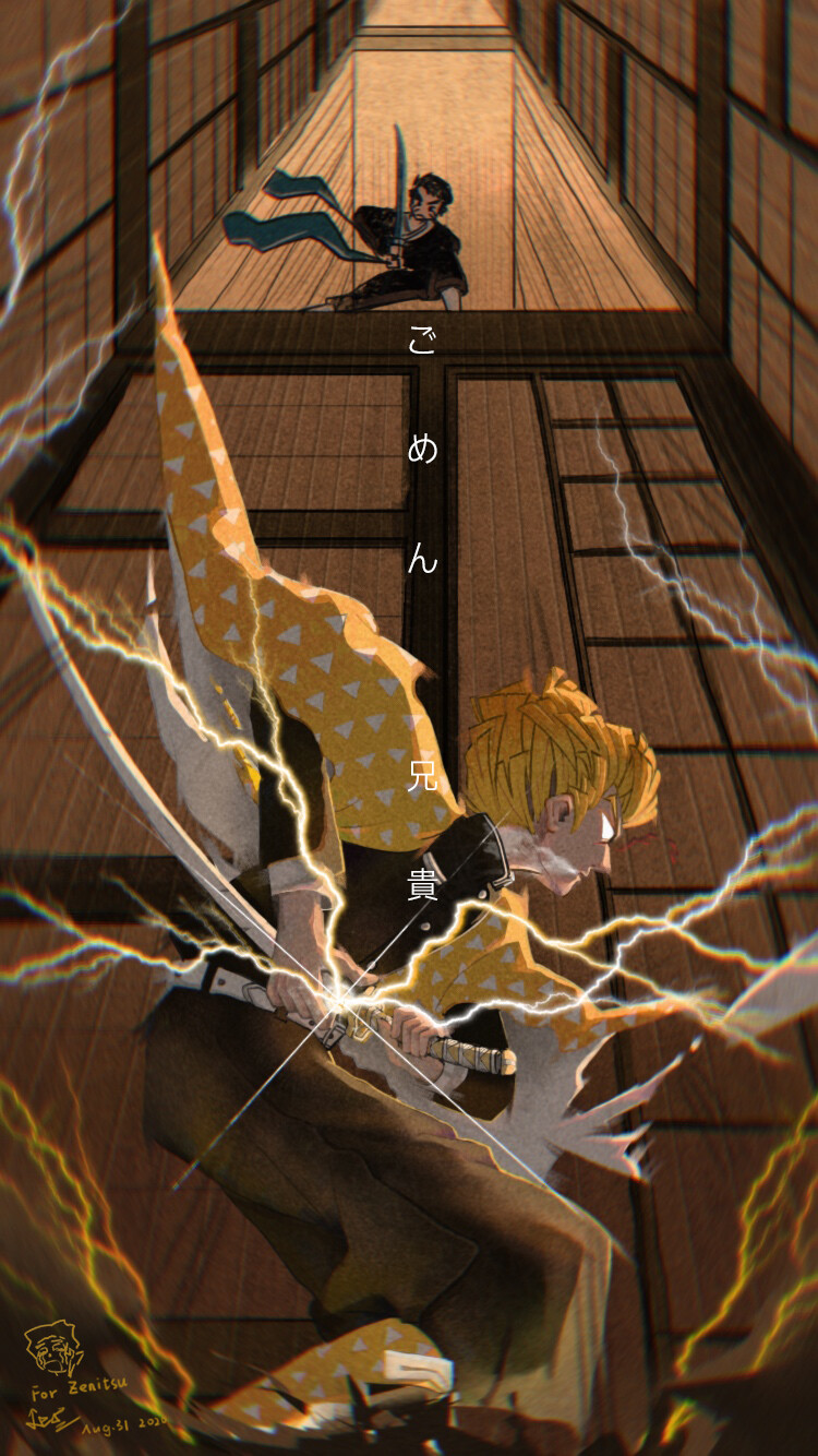 ArtStation - Agatsuma Zenitsu in Kimetsu no Yabai《鬼灭之刃》吾妻善逸