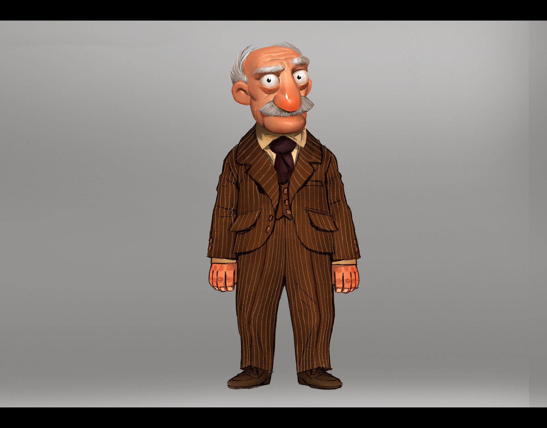 Grumpy Old Man Cartoon Character
